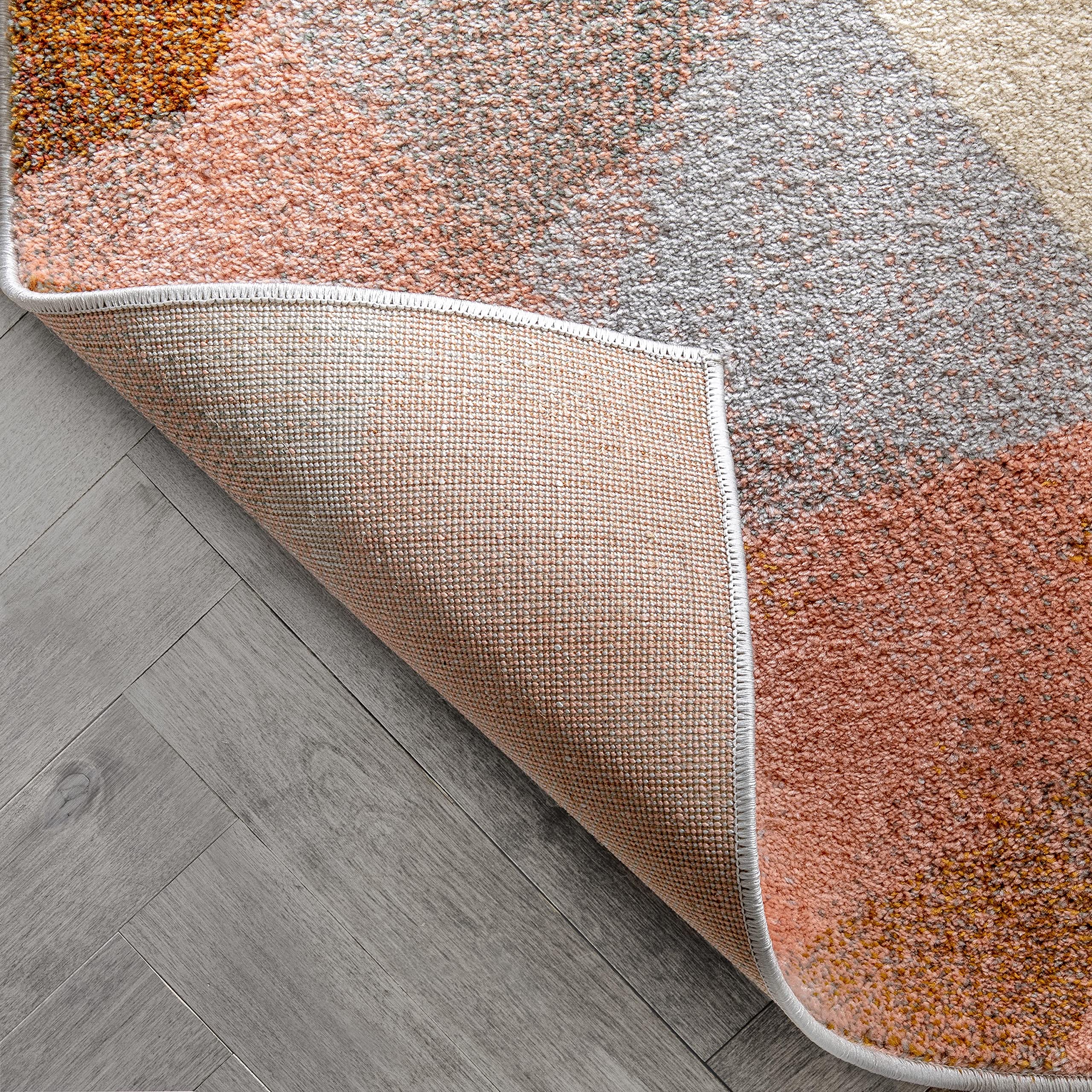 Well Woven Barra Blush Pink Multi-Color Modern Geometric Triangle ...