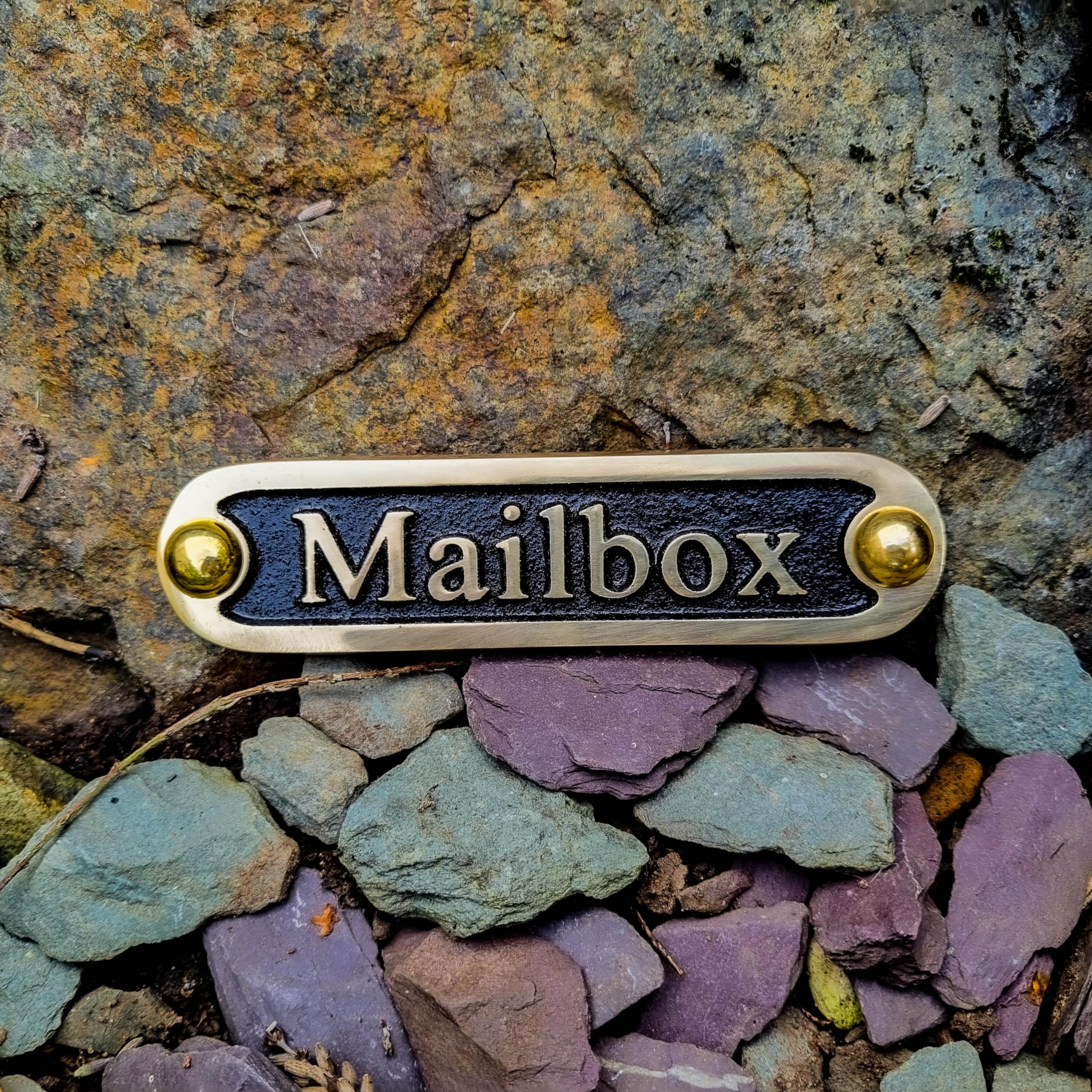 Mailbox Brass Door Sign. Traditional Style Home Décor Wall Plaque ...