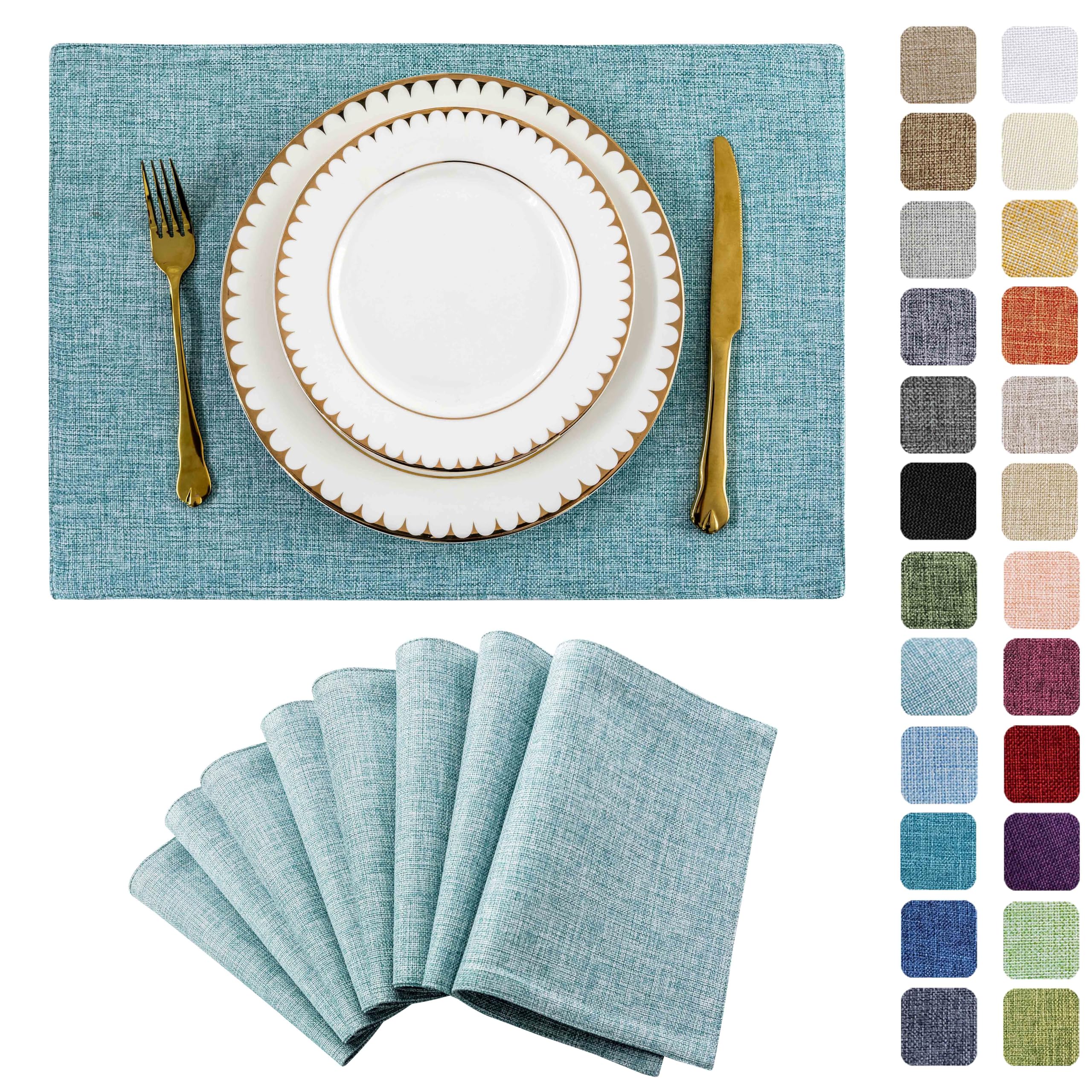 Amazon.com: Home Brilliant Cloth Placemats Set of 8 for Holiday Dinner ...