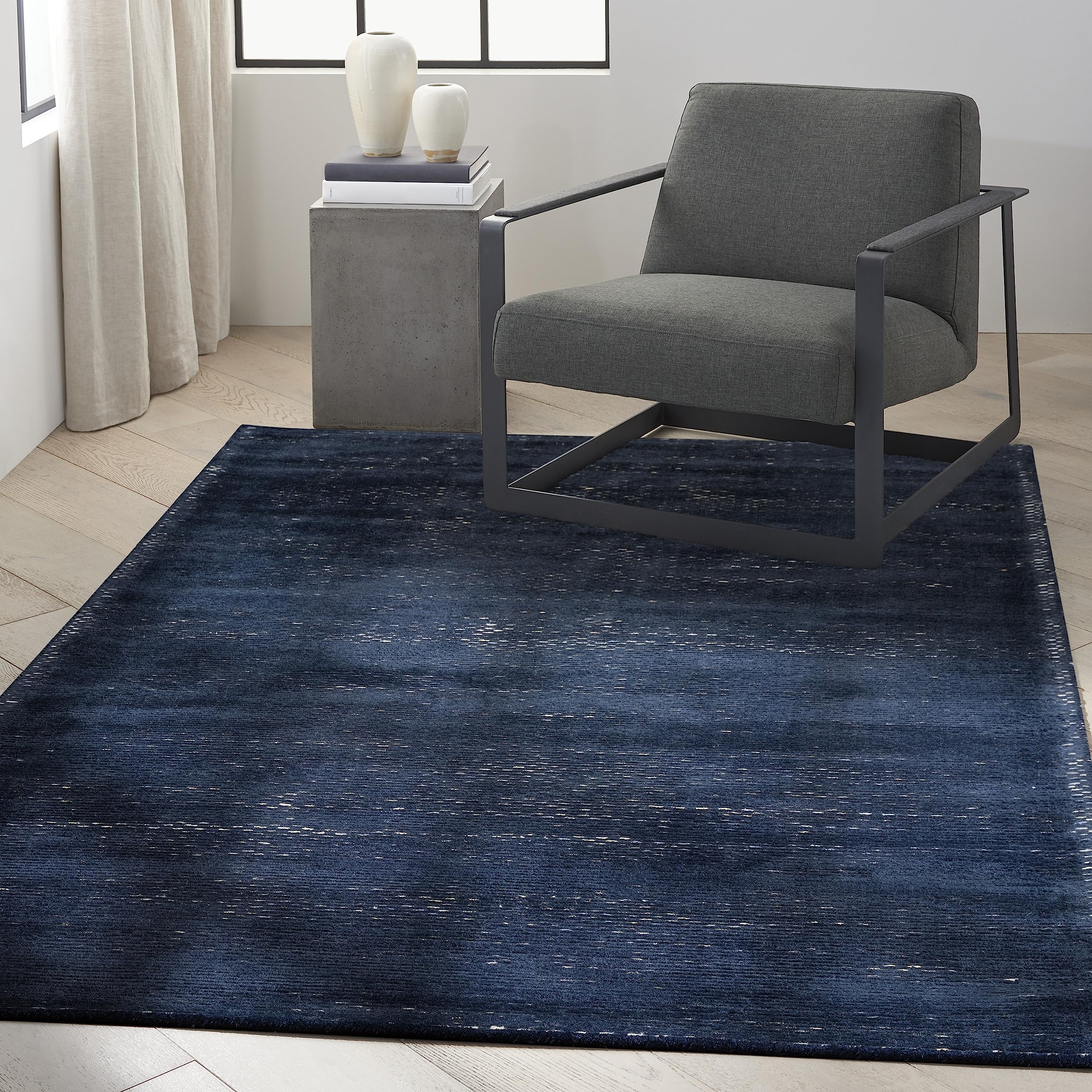 Amazon.com: Calvin Klein Valley Abstract Blue 5'3" x 7'3" Wool Area Rug ...