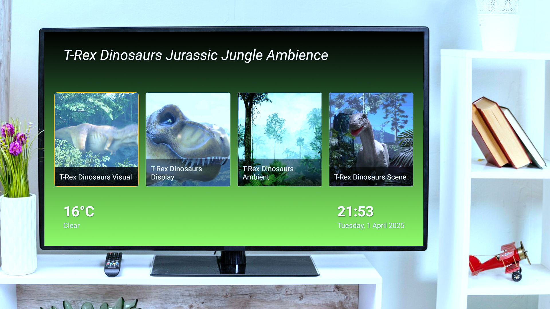 T-Rex Dinosaurs Jurassic Jungle Ambience Screensaver For Tablets And ...