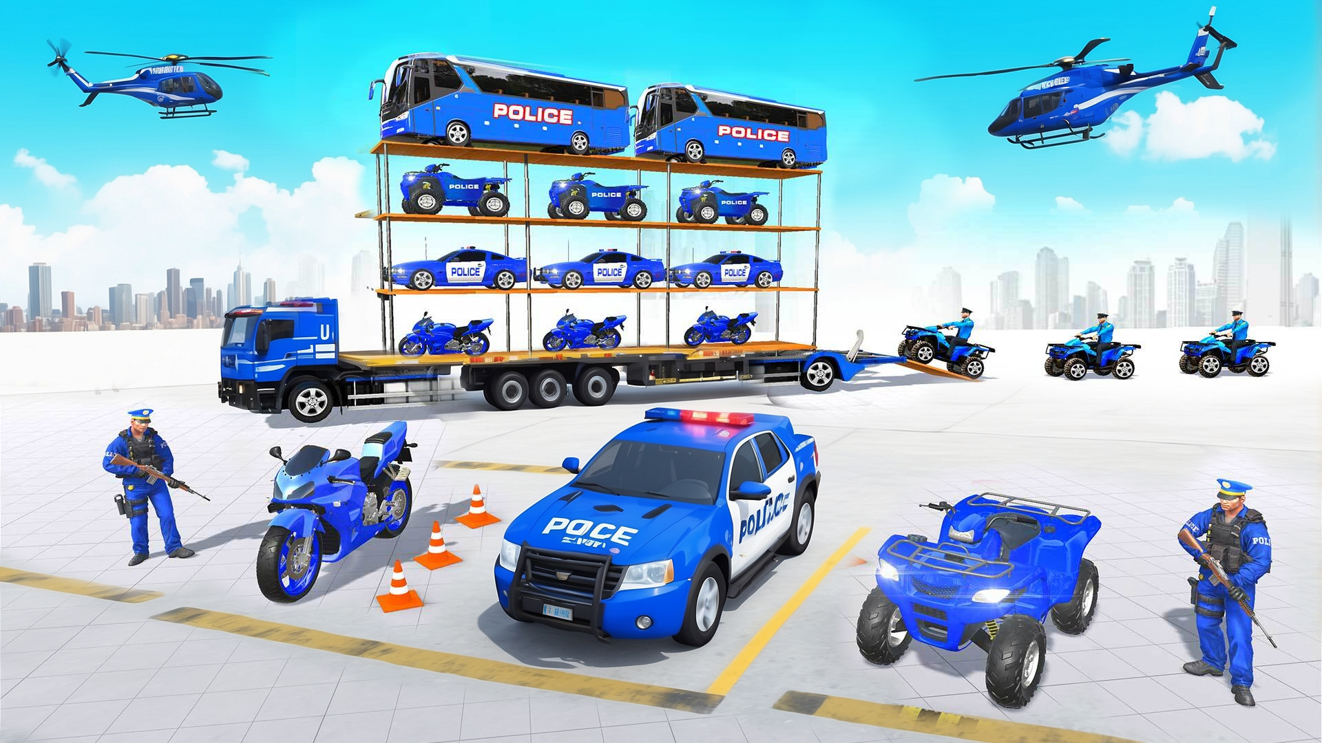 Jeux de camions de transport de marchandises de la police américaine ...