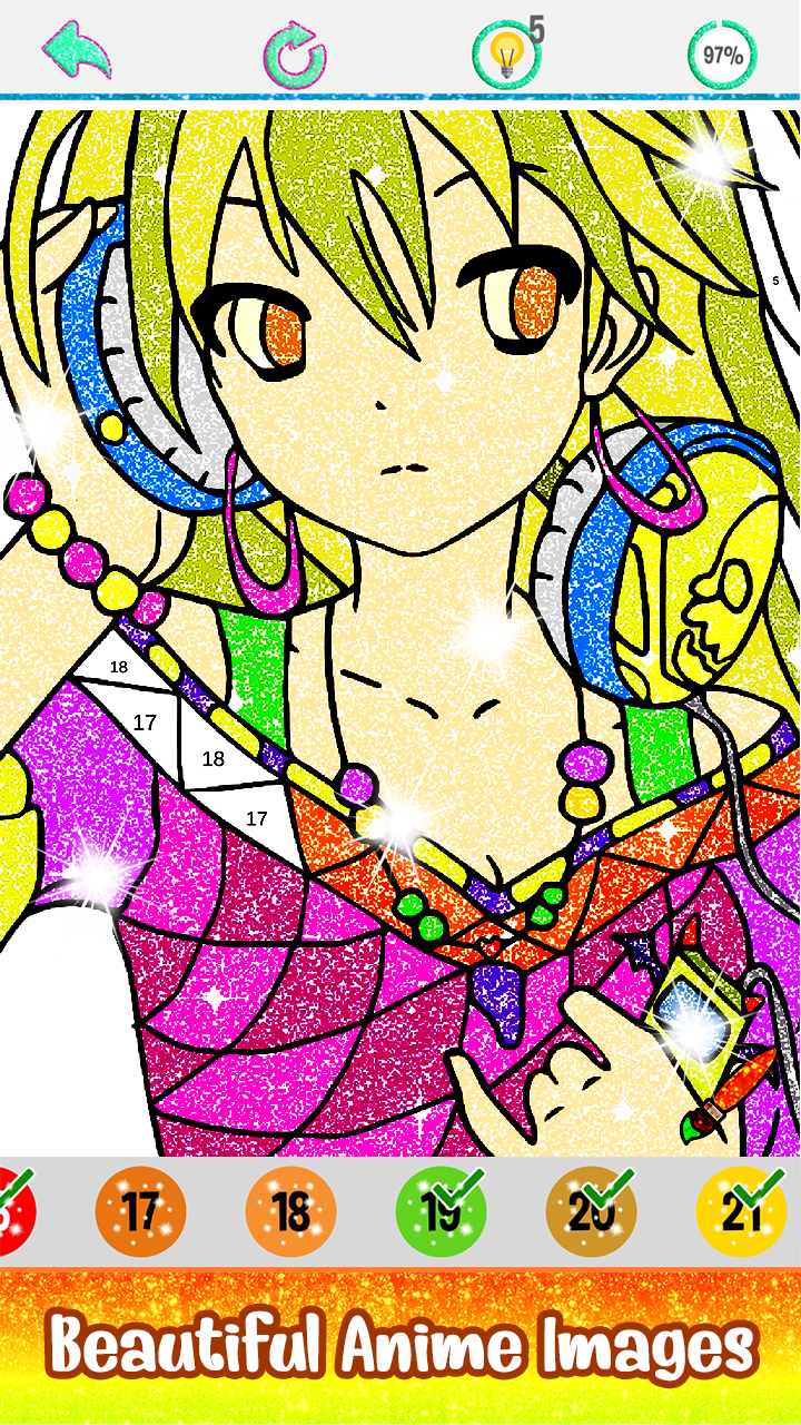Glitter Color by Number - Grownups Coloring Book Pages:Amazon.co.uk ...