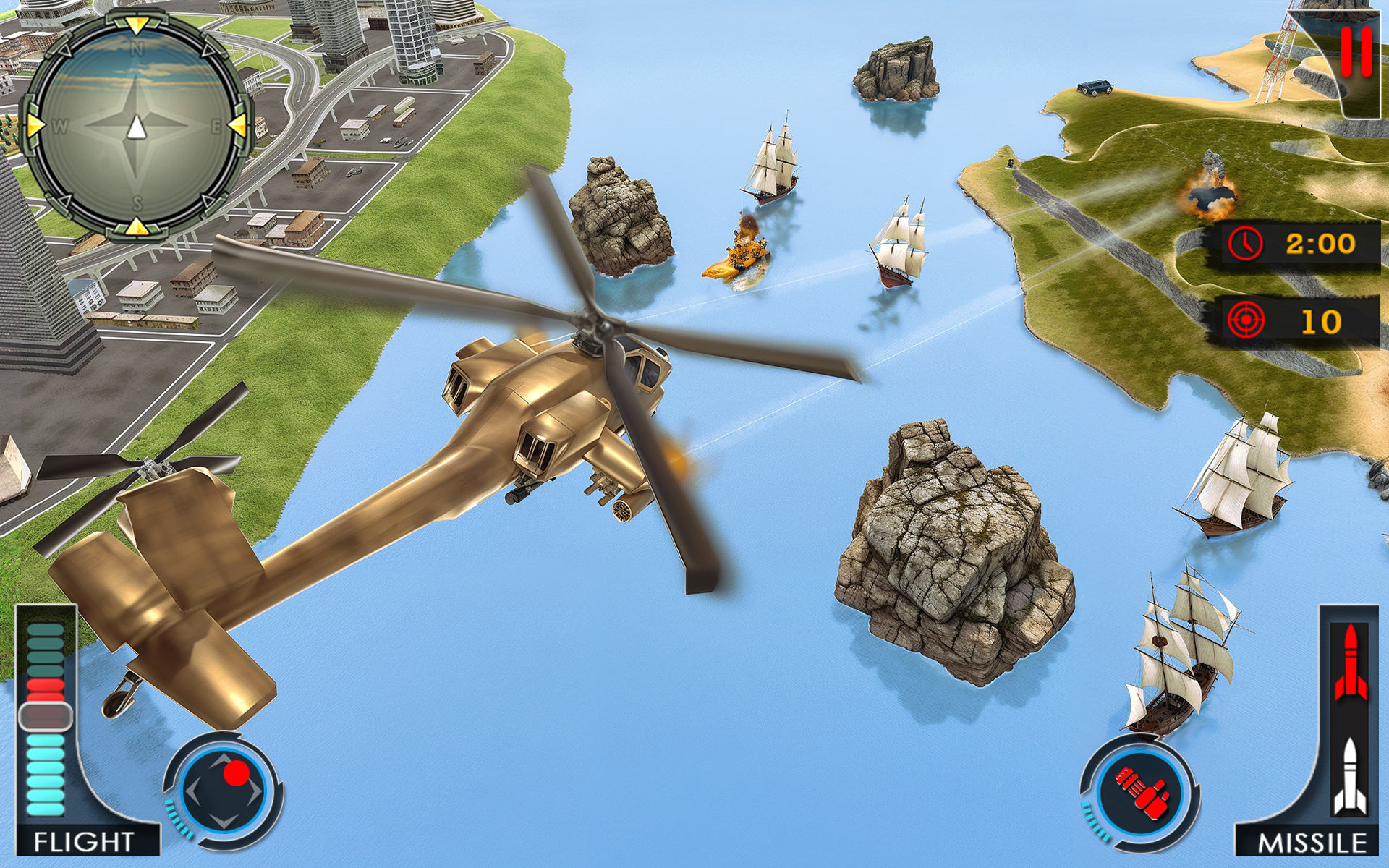 Air Attack Gunship Battle Helicopter War - Apache Helicopter Shooting ...