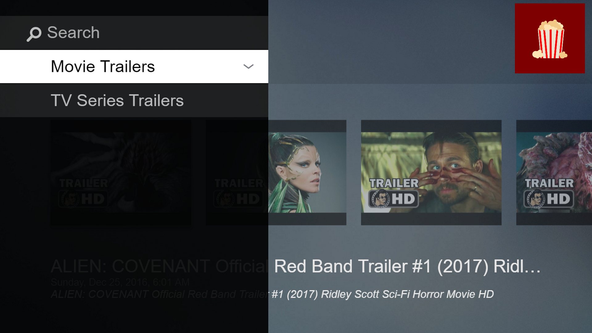 Aplicación Movie and Tv trailers en Amazon Appstore