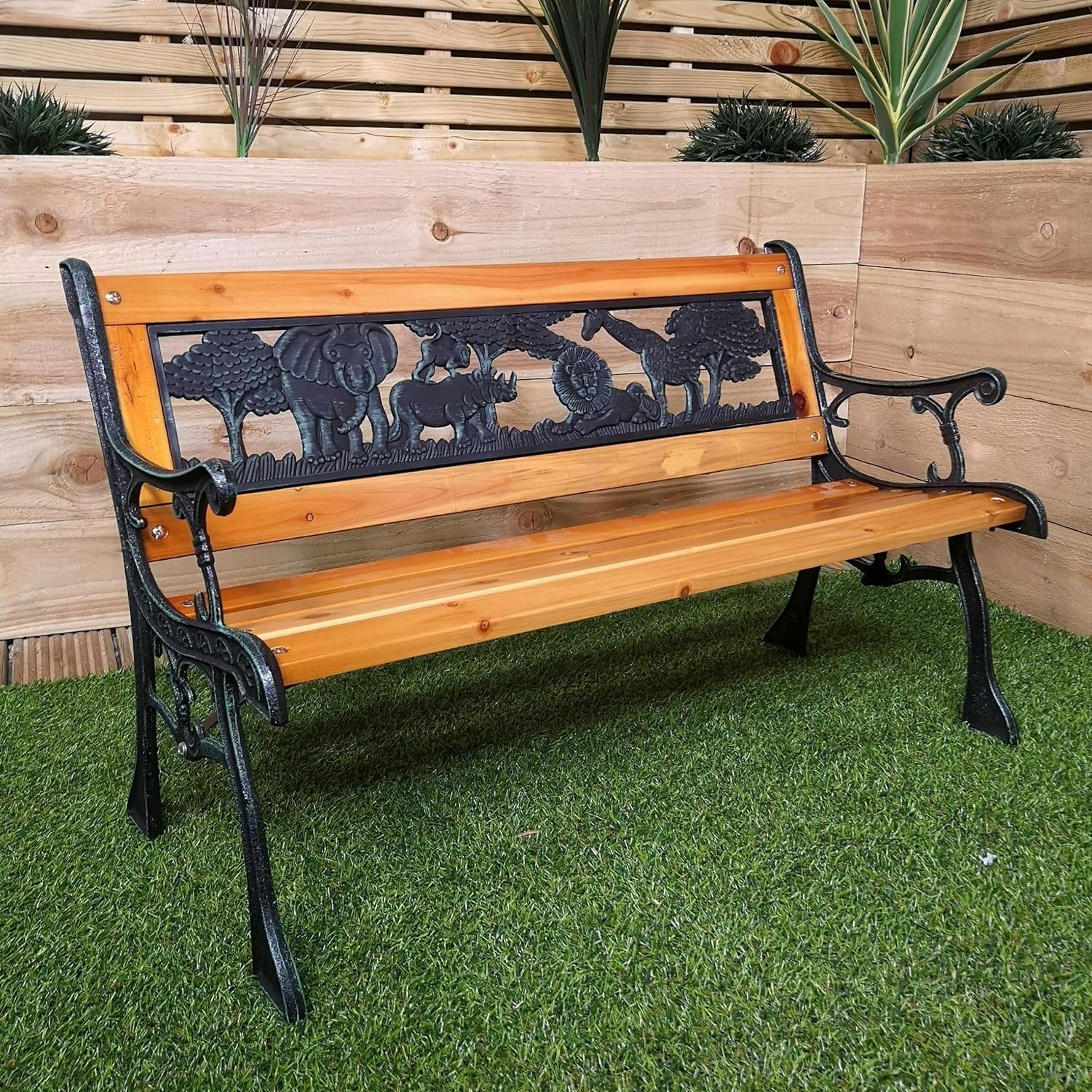 Samuel ALEXANDER Kids 2 Seater Wooden & Cast Iron Garden Patio ...