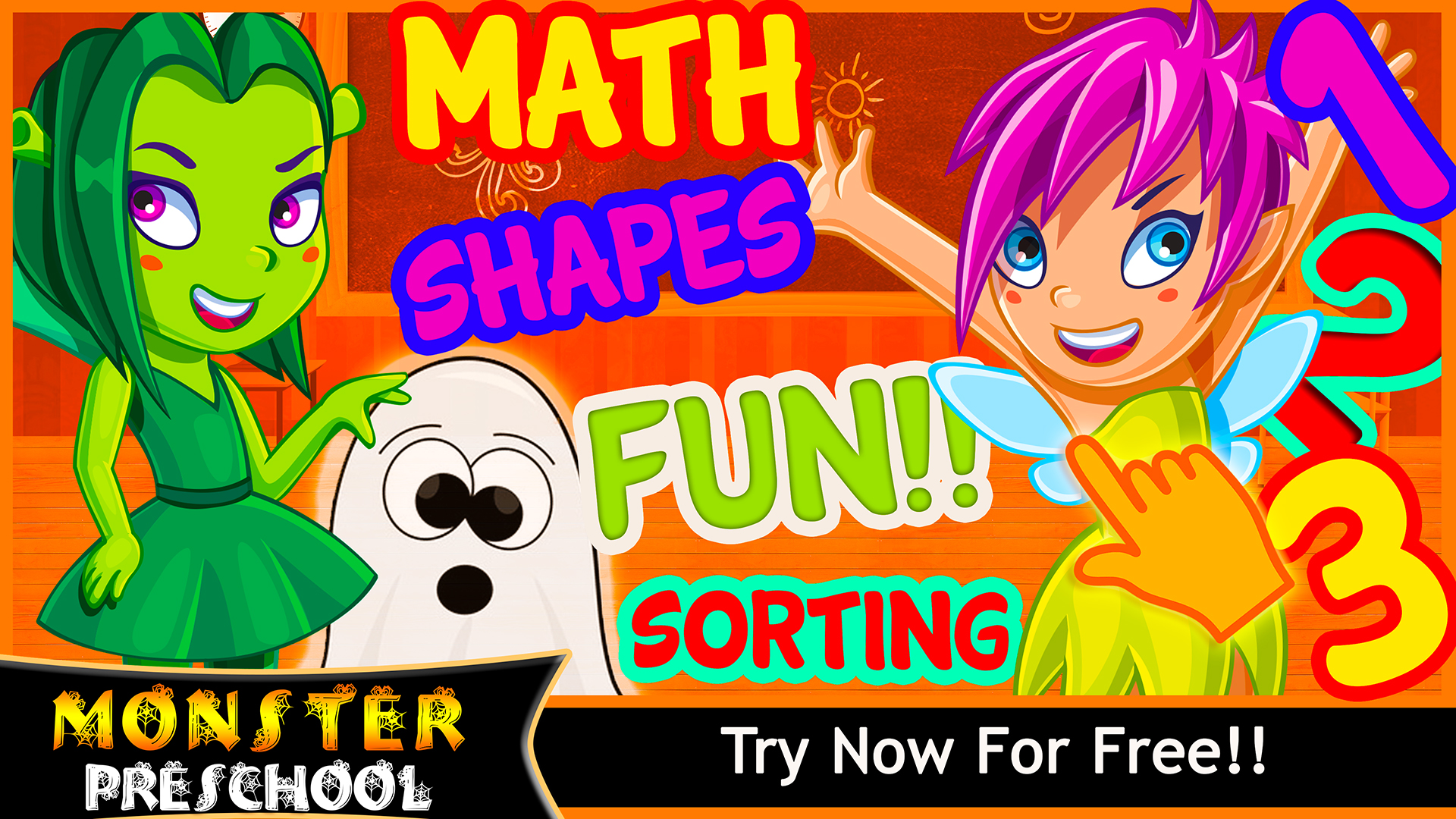 Halloween Monster games for kids & toddlers - Free educational ...