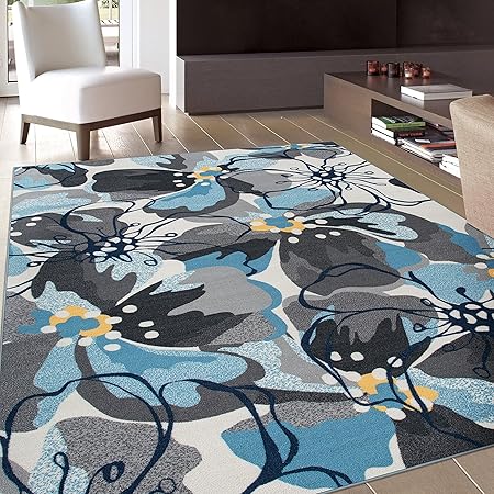 Amazon.com: Rugshop Modern Bright Flowers Non-Slip Area Rug 3'3" x 5 ...