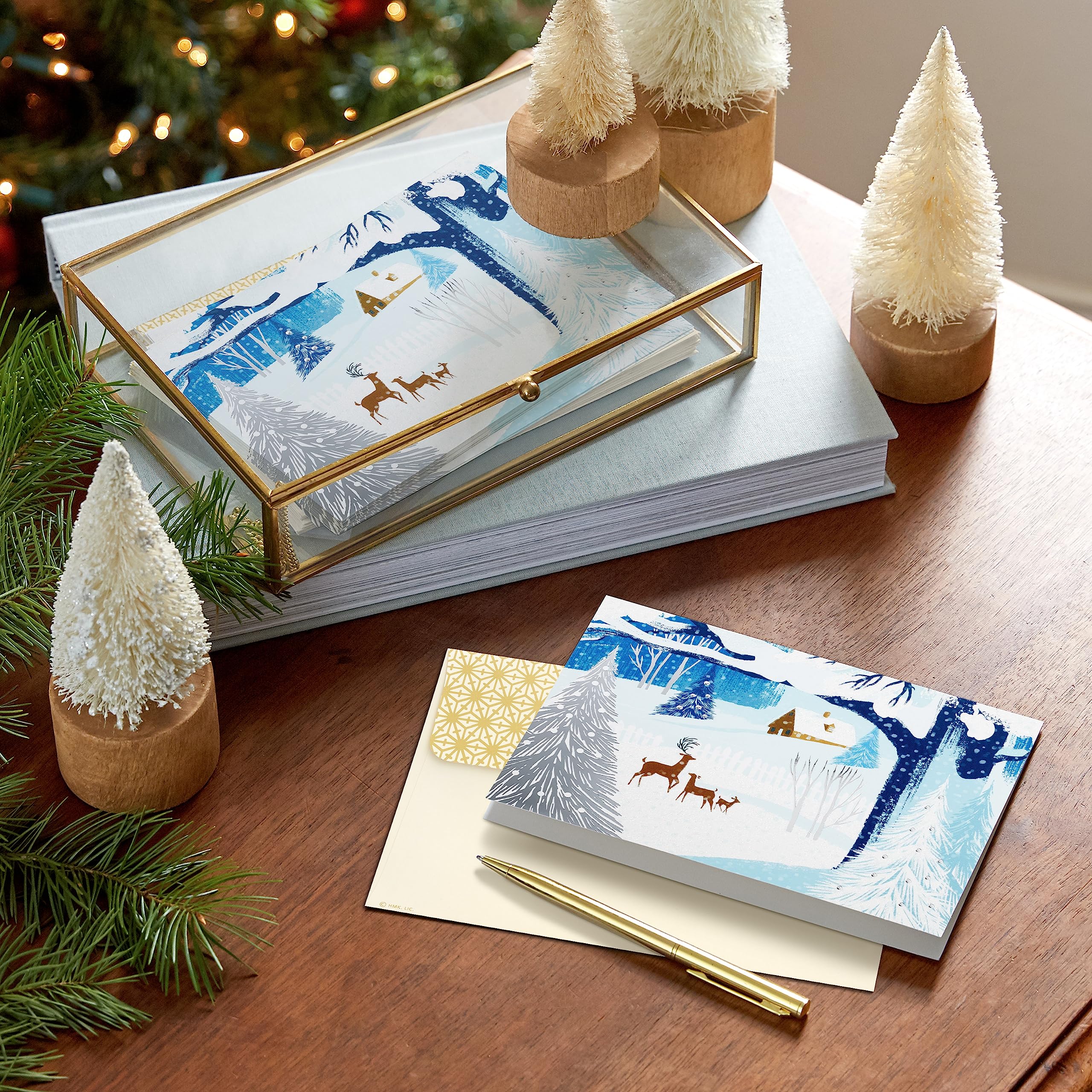 Snapklik.com : Hallmark Snowy Winter Scene Boxed Christmas Cards