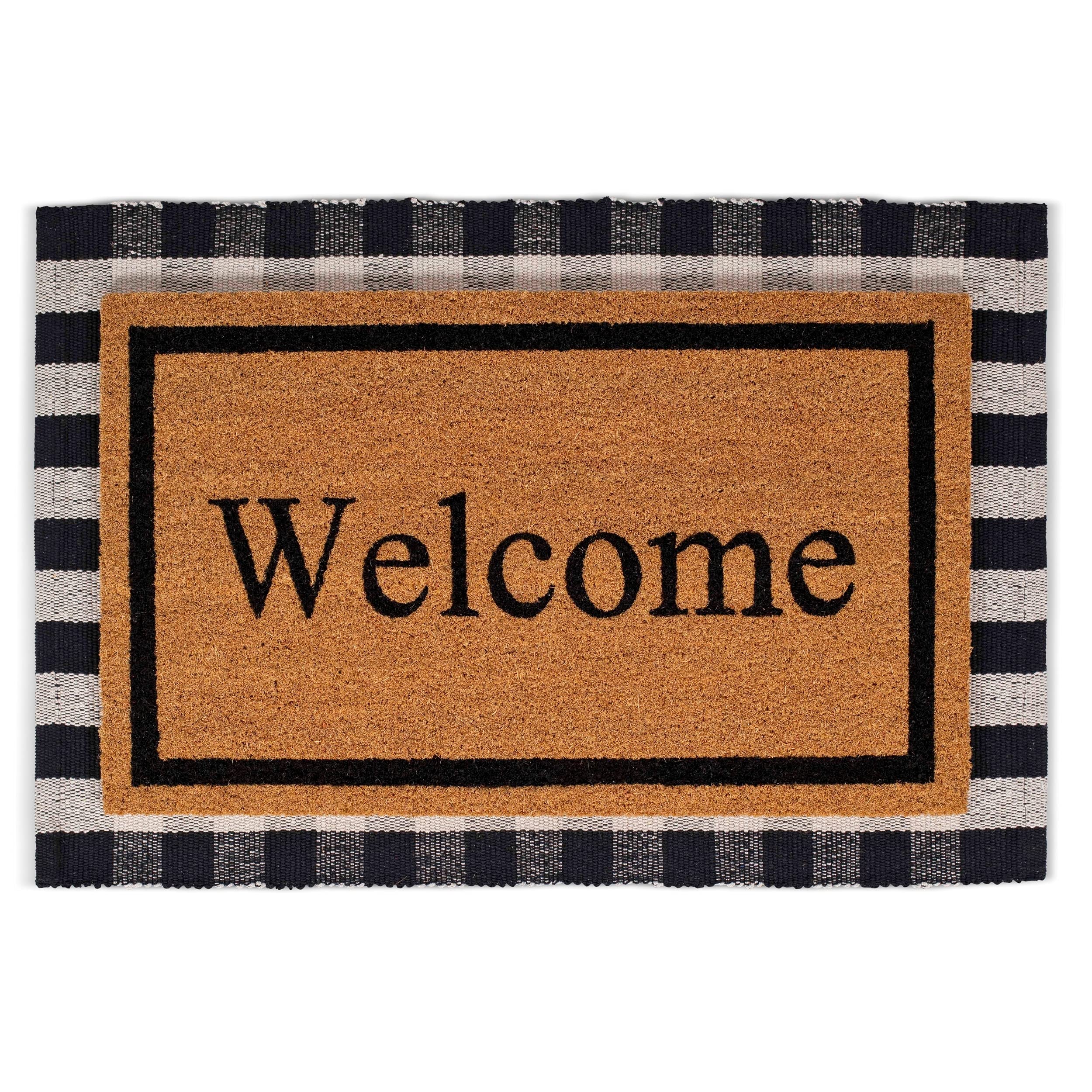 Amazon.com: BIRDROCK HOME Layered Welcome Mats - Standard Welcome Mat ...