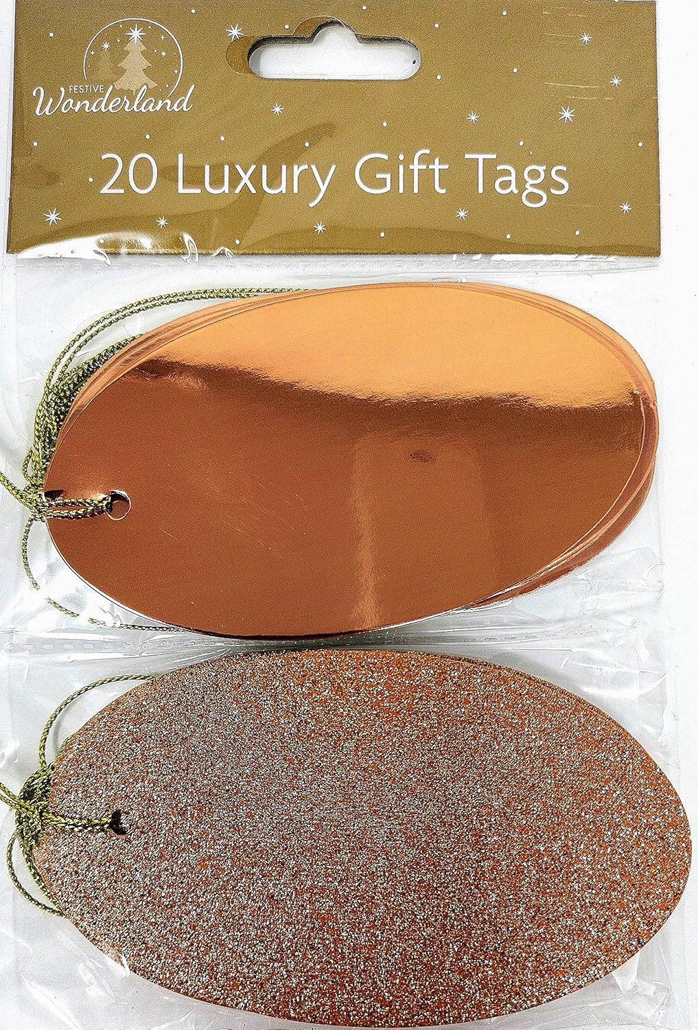 Luxury Oval Tags, Glitter and Foil Design (Rose Gold) : Amazon.co.uk ...