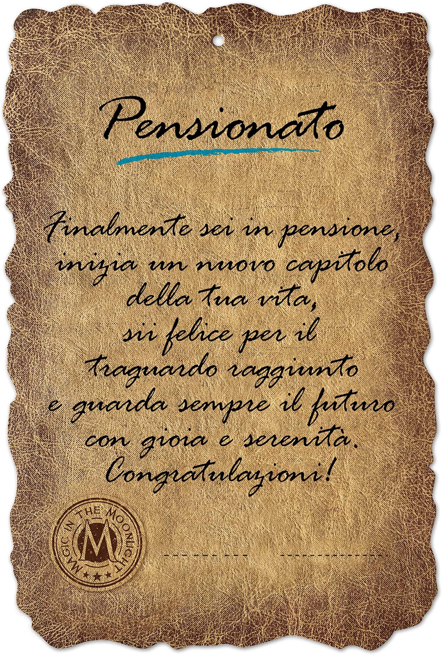 Biglietto PERGAMENA PENSIONATO auguri pensione | busta regalo abbinata ...