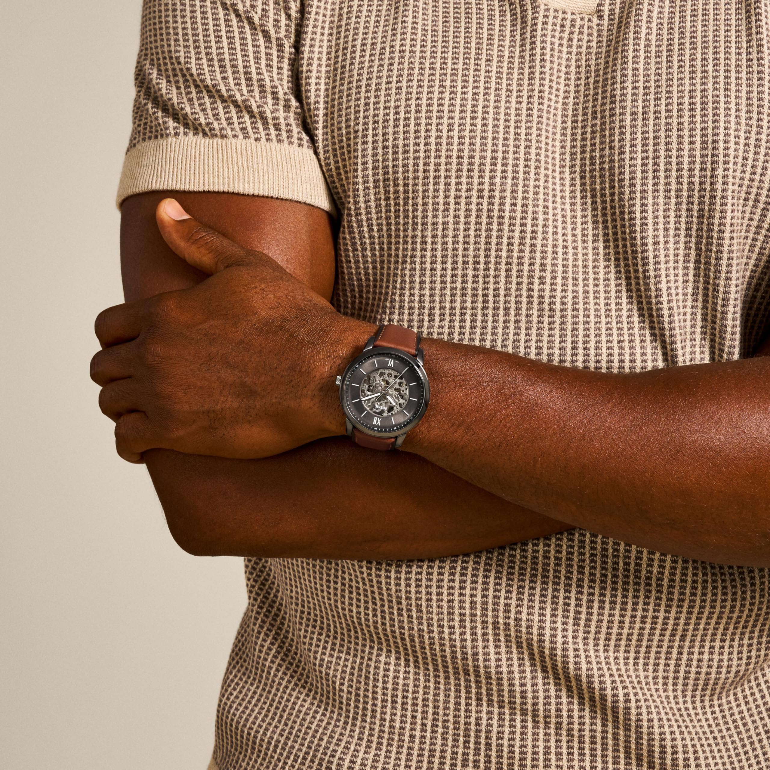 Snapklik.com : Fossil Mens Neutra Automatic Stainless Steel And Leather ...