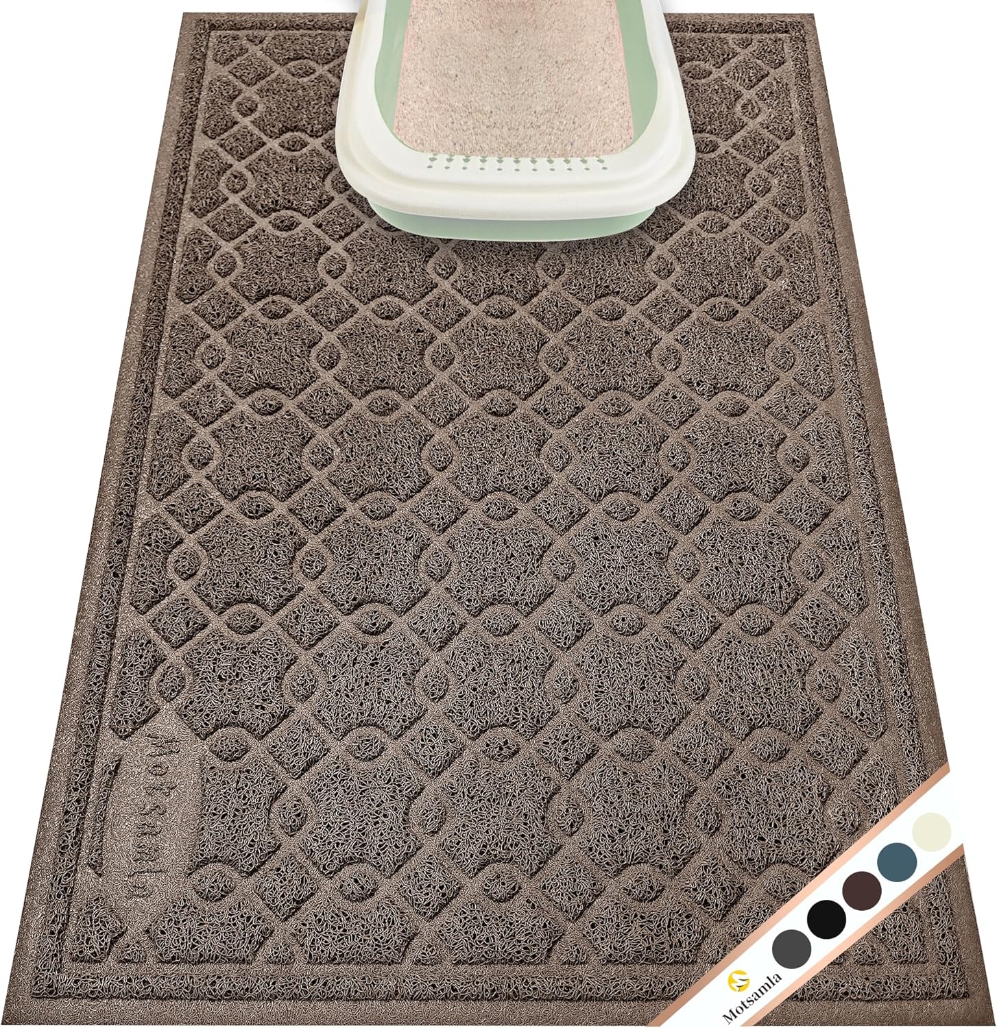 Amazon.com: Motsamla Cat Litter Box Mat, 35" x 24" Large Kitty Litter ...