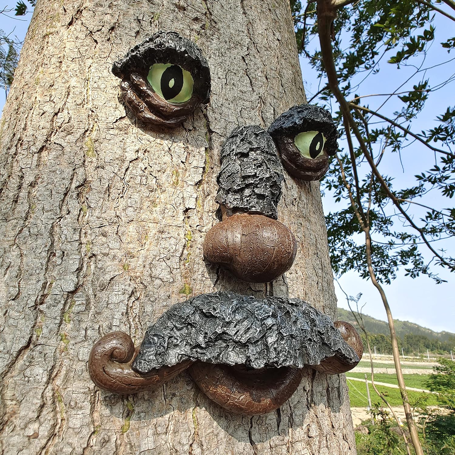 Amazon.com: Tree Face Man with Mustache Captain Hook Tree Hugger Garden ...
