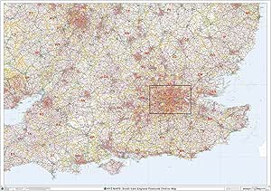South East England Postcode District Wall Map (D2) - 47" x 33.25 ...