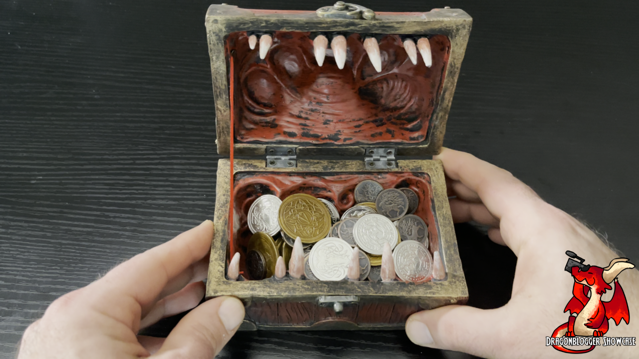 Watch Showcasing Mimic Chest Dice Storage Box Prop for RPG Games on ...