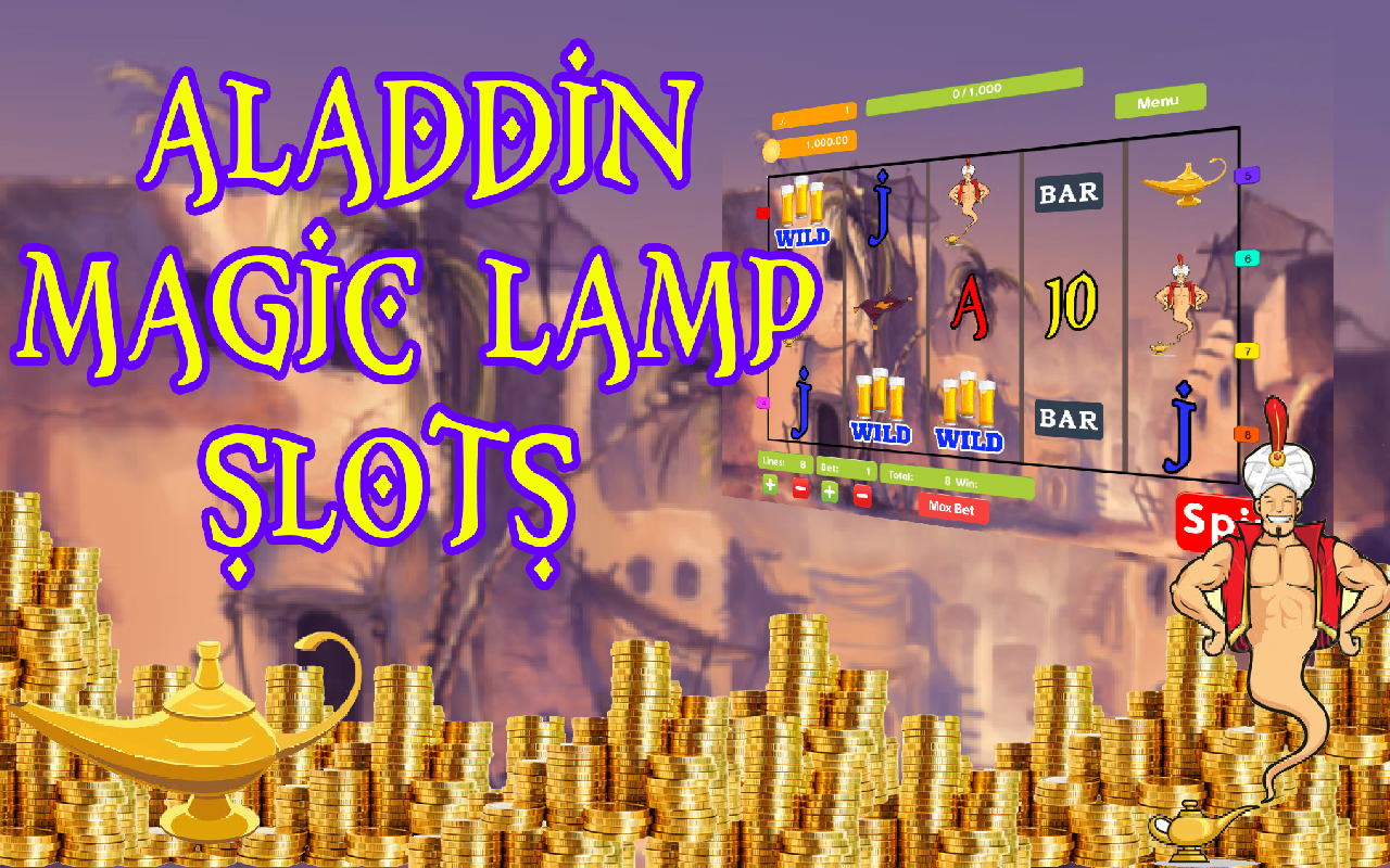 Aladdin and Magic Lamp Persian Casino Slots Awesome Spinning Reel ...