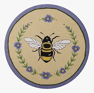 Amazon.com: Peking Handicraft Beehavin Round Wool Hook Rug, 3-inch ...