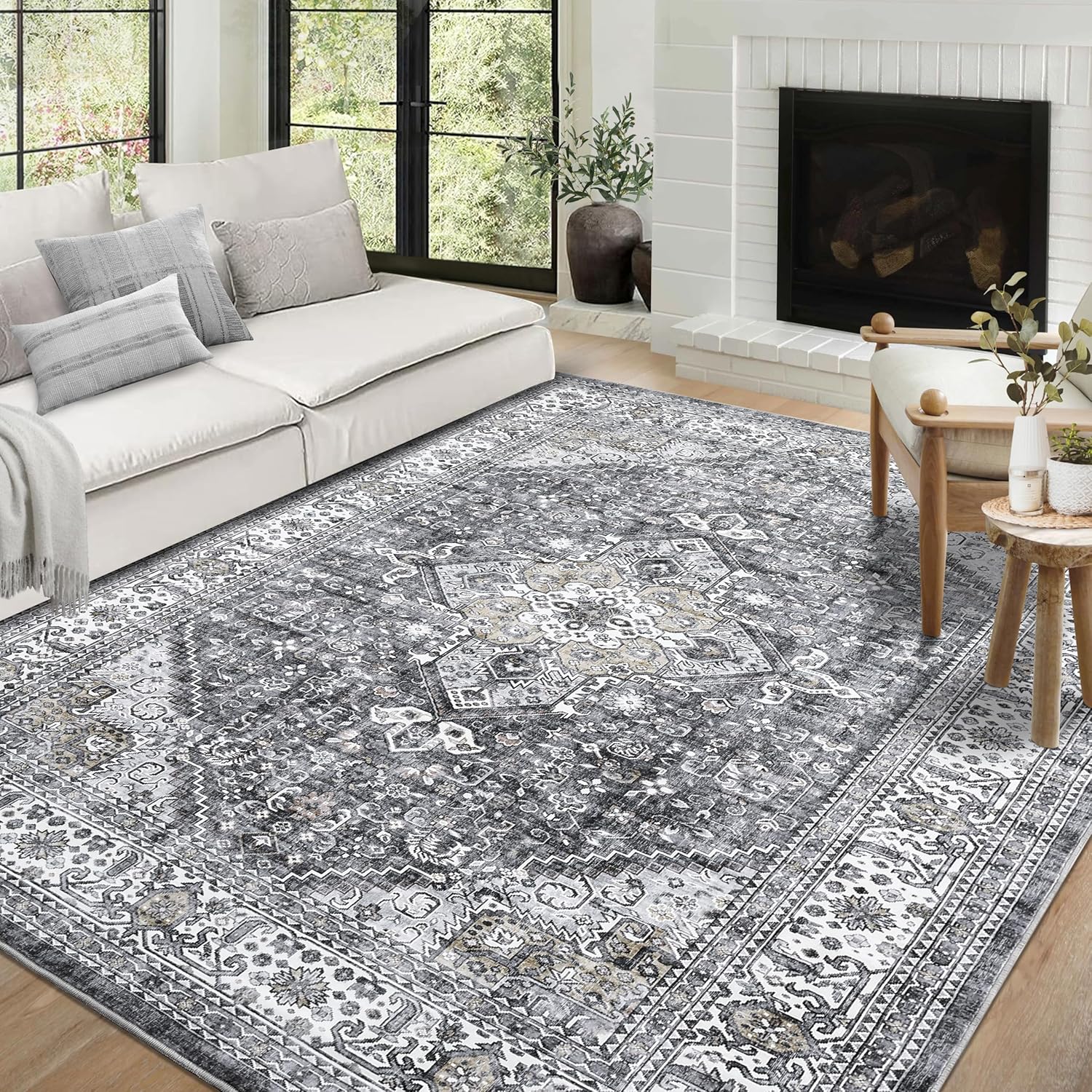 Amazon.com: Zacoo Washable Rugs for Living Room 5x7 Rug Rug Non Slip ...