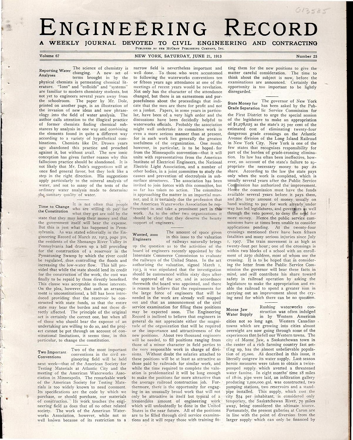 Engineering Record: A Weekly Journal Devoted to Civil Engineering and ...