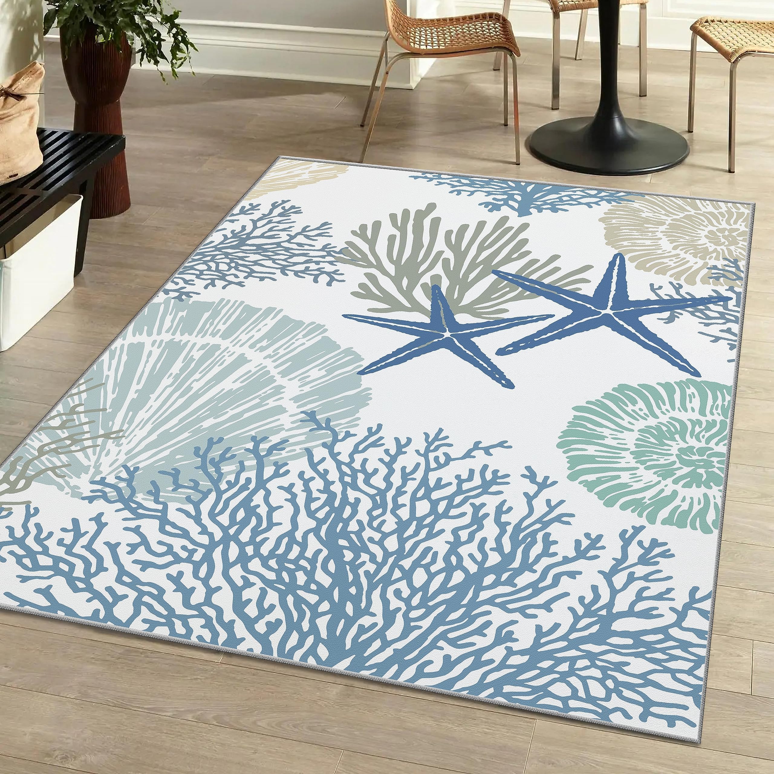 Amazon.com: Tritard Coastal Area Rug 3x5 - Small Machine Washable ...