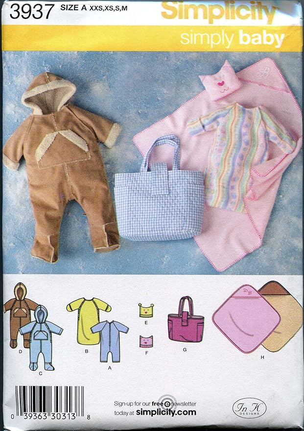 Amazon.com: Simplicity Sewing Pattern 3937 Size A (XXS, XS, S, M ...