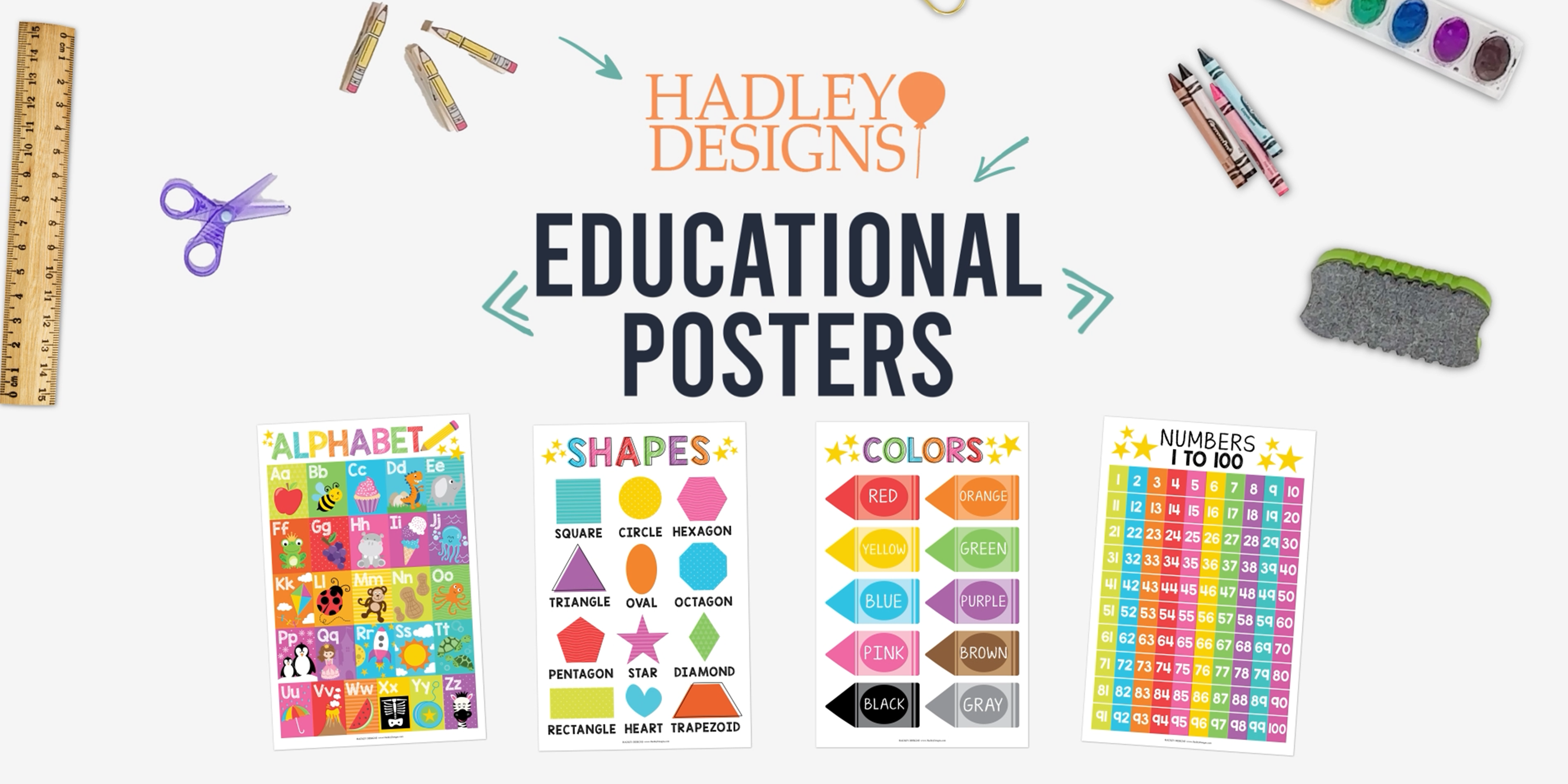 Educational Posters Set Hadley Designs 16 Educational Posters For ...