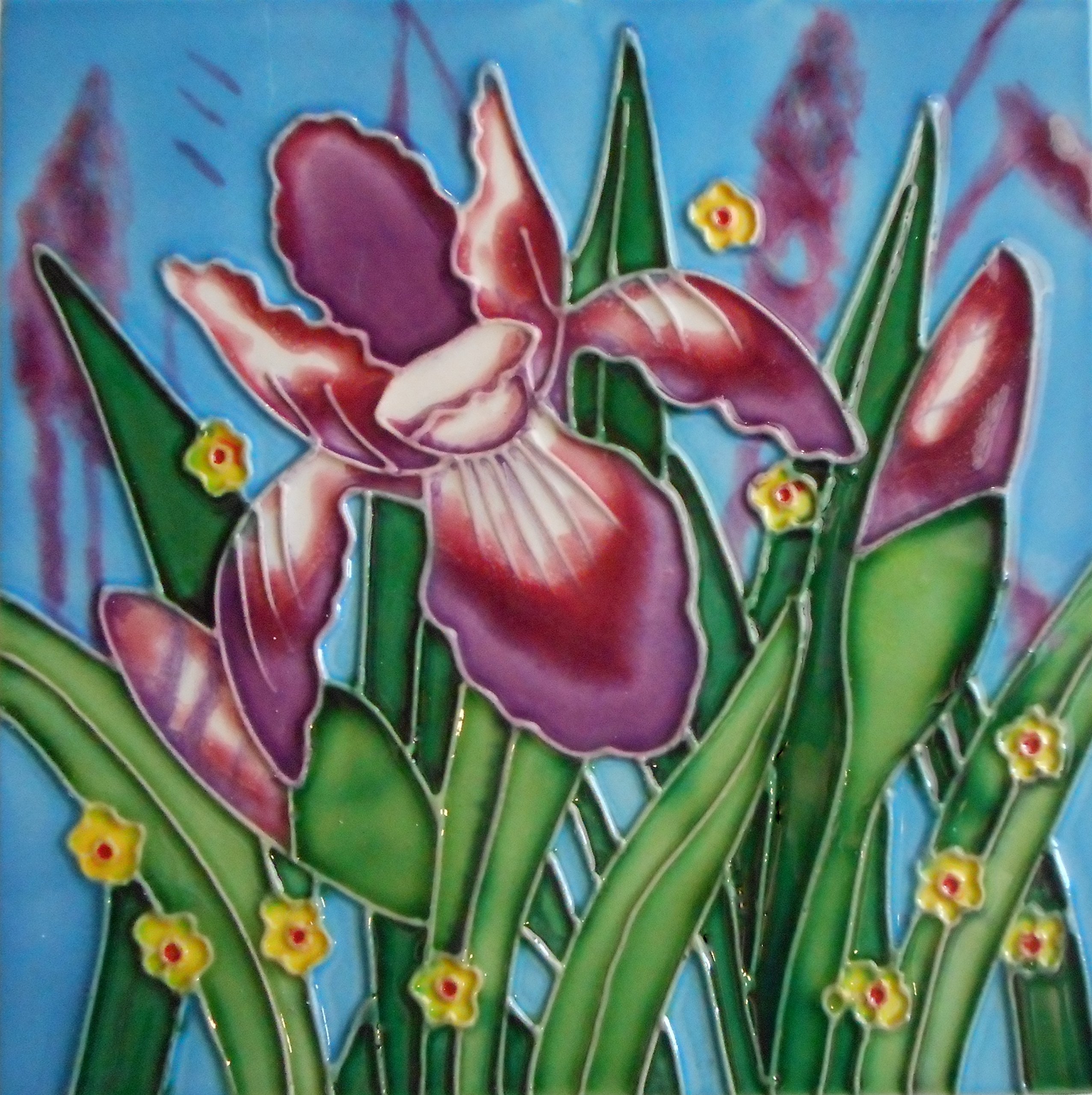 Amazon.com: Tile Craft Flower Ceramic Art Tile 6 x 6 inches with Easel ...