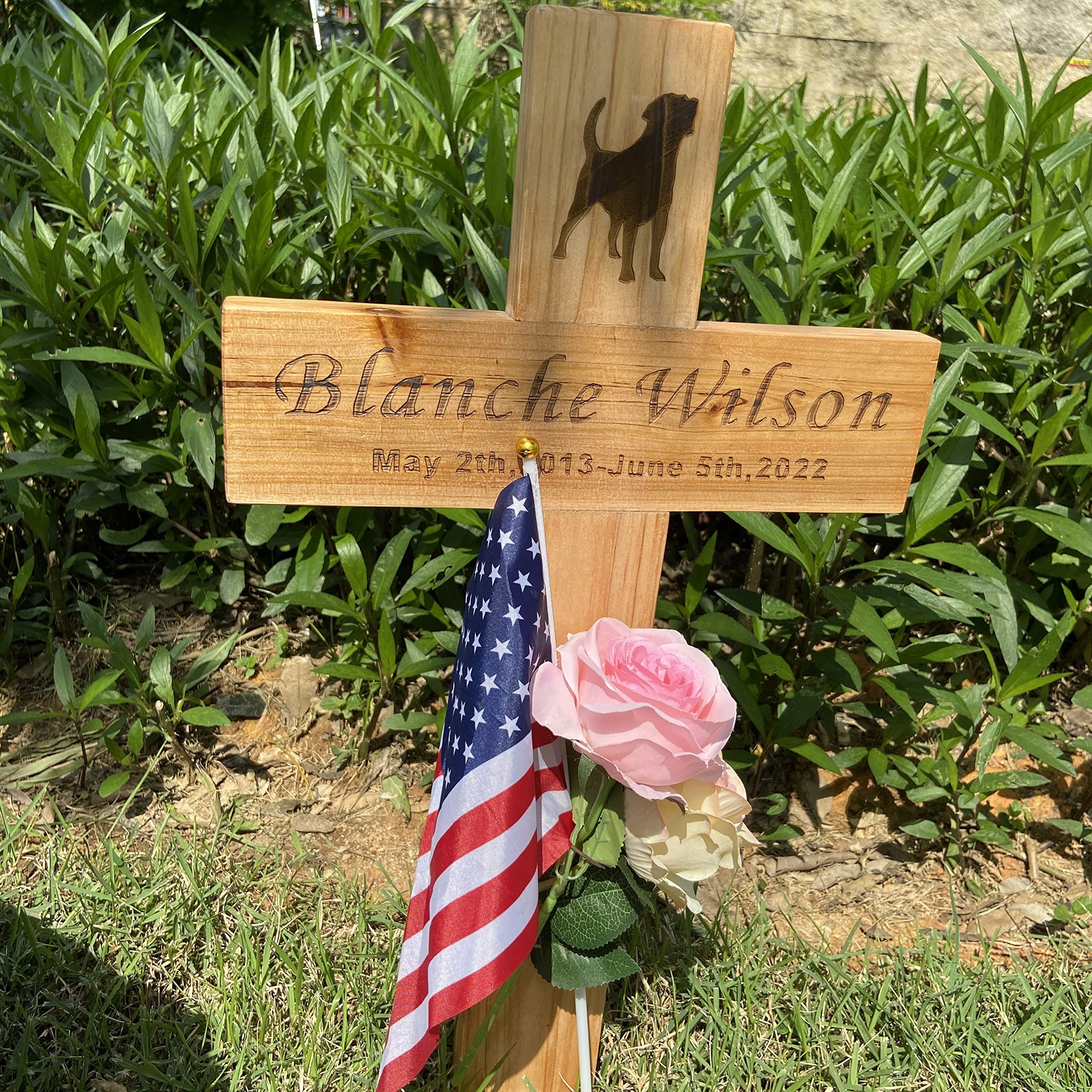 Amazon.com : SHINCEL Personalized Wooden Memorial Crosses Stake for ...