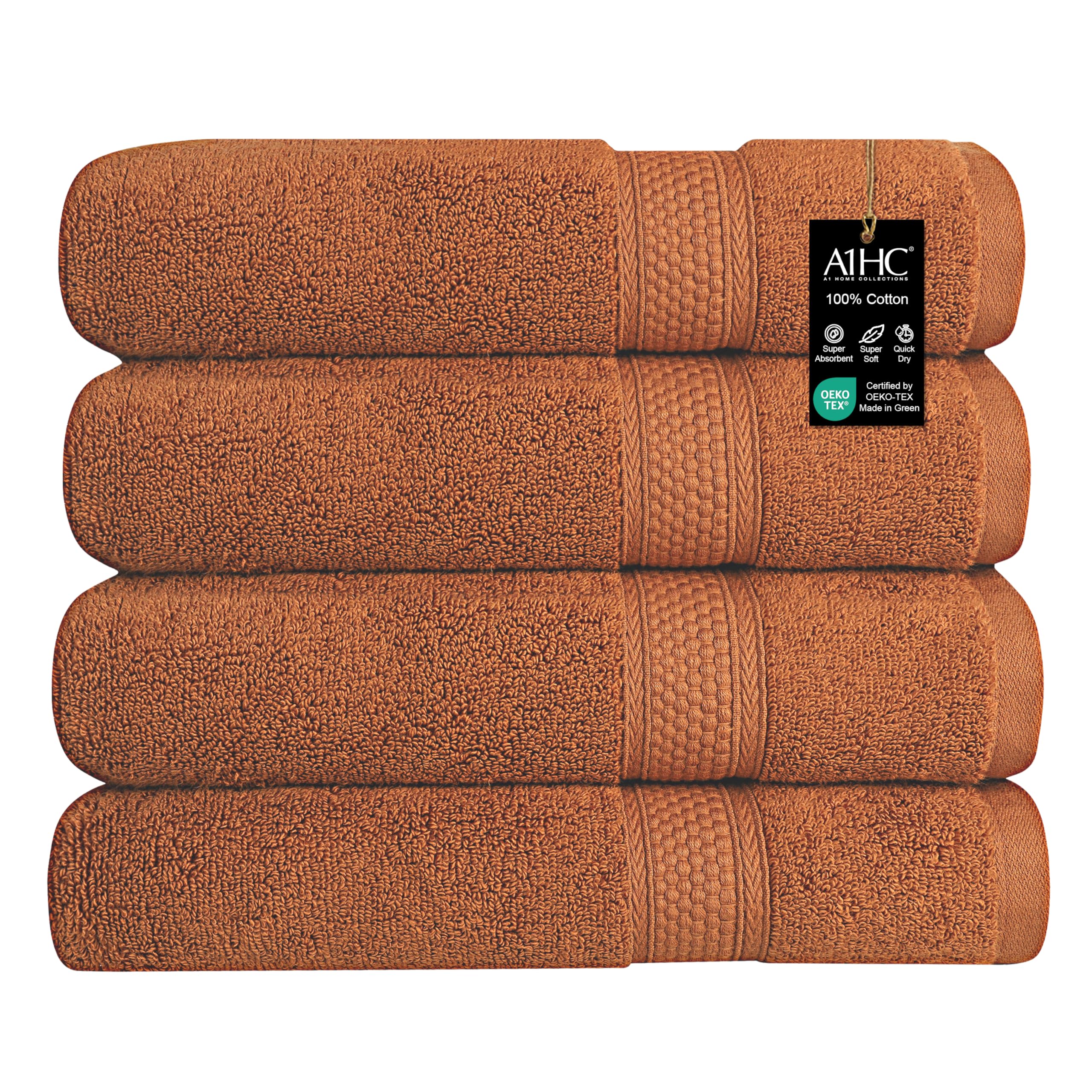 Amazon.com: A1 Home Collections Bath Towel 500 GSM Duet Technology 100% ...