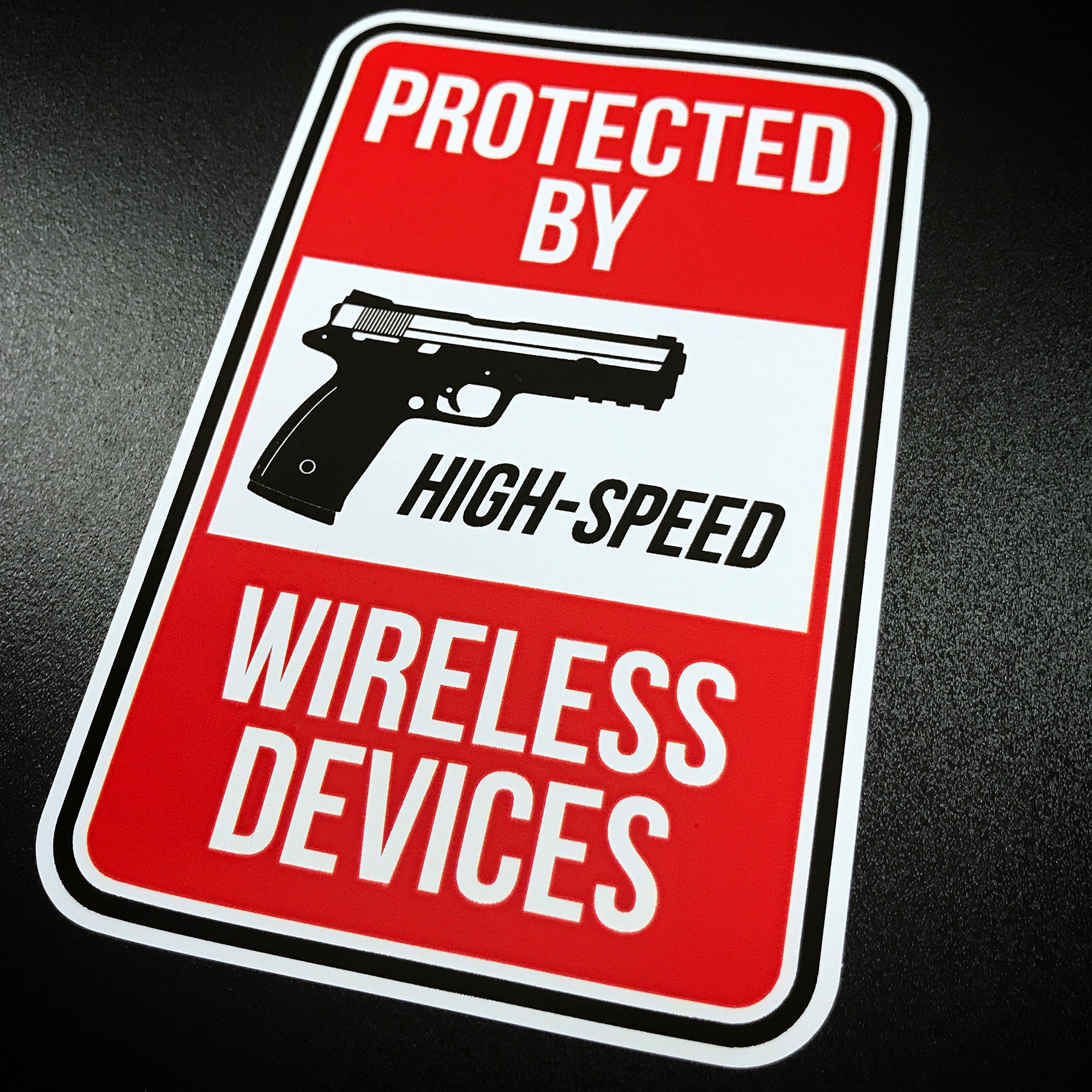 Amazon.com: Protected by High Speed Wireless Devices - Sticker : Sports ...