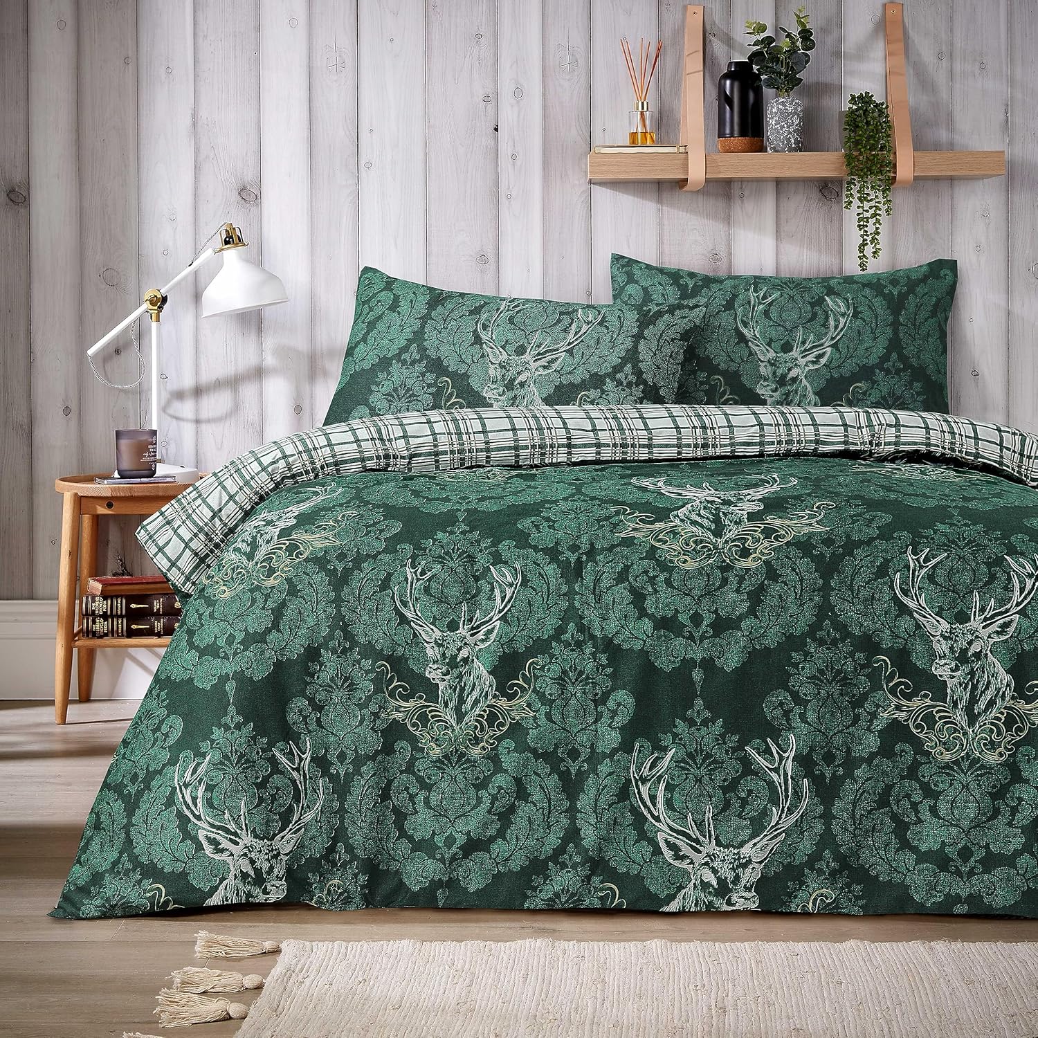 Olivia Rocco Stag Duvet Cover Set Cosy Highland Cotton Rich Quilt ...