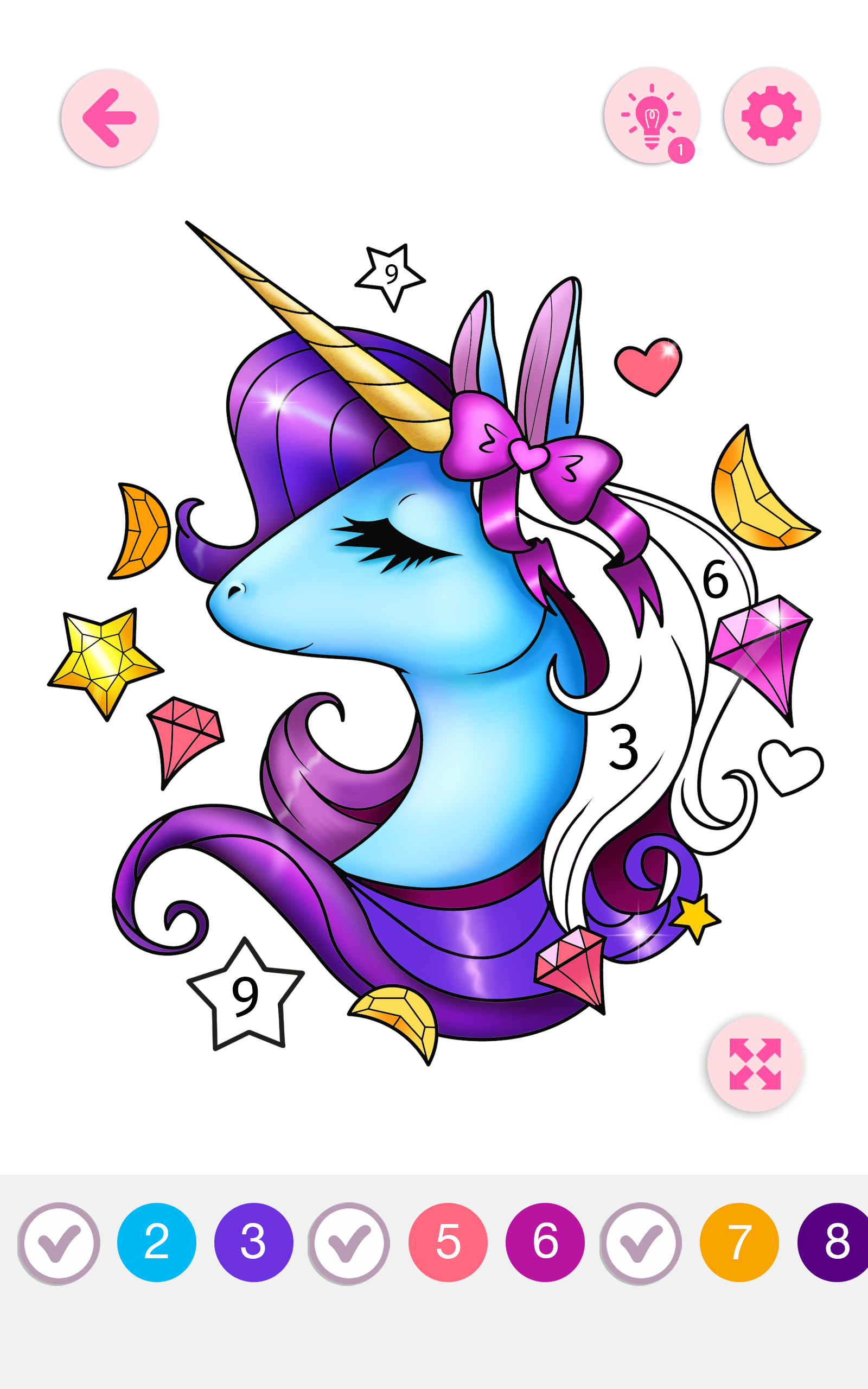 Magic Unicorns Coloring Book by Numbers:Amazon.com:Appstore for Android