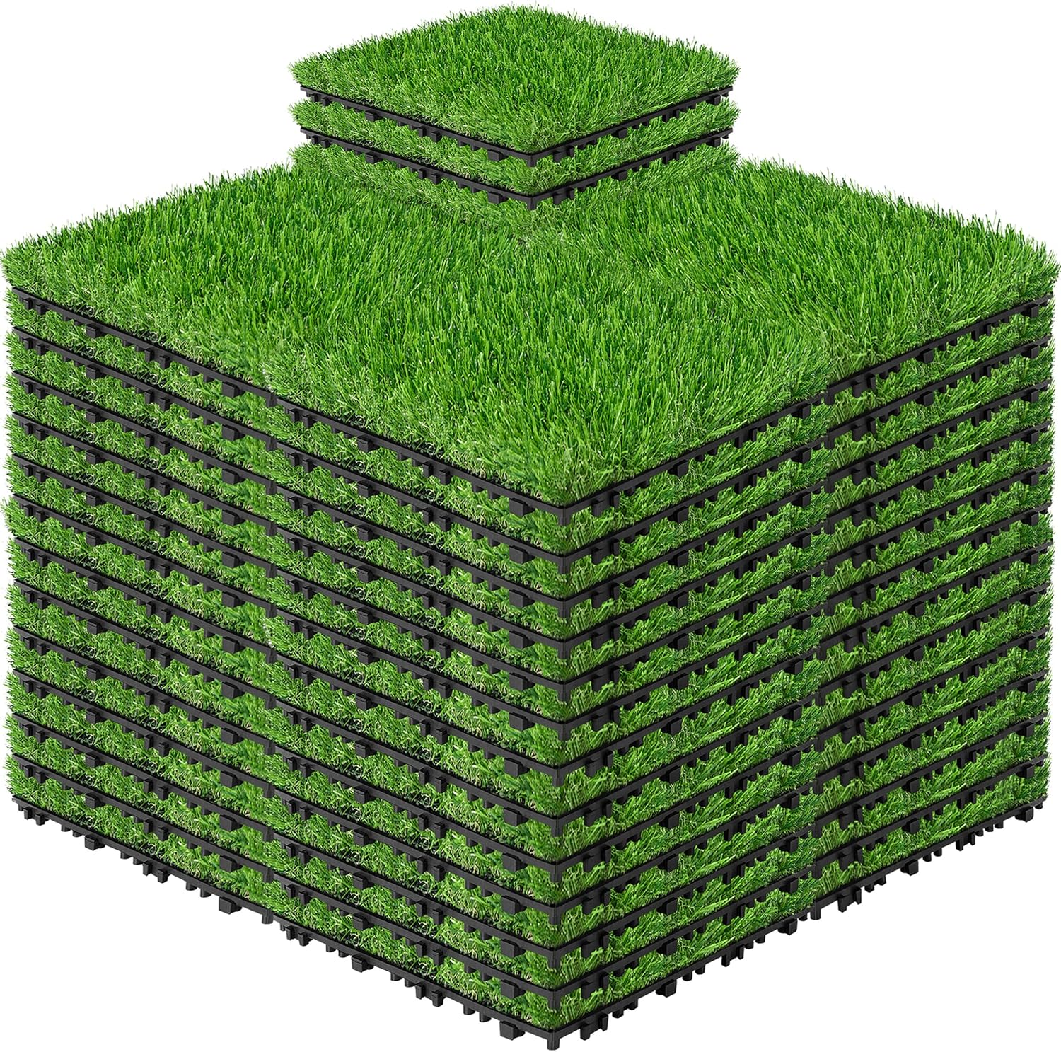 Amazon.com: skillmaid 54 PCS Interlocking Artificial Grass Tiles - 12 ...