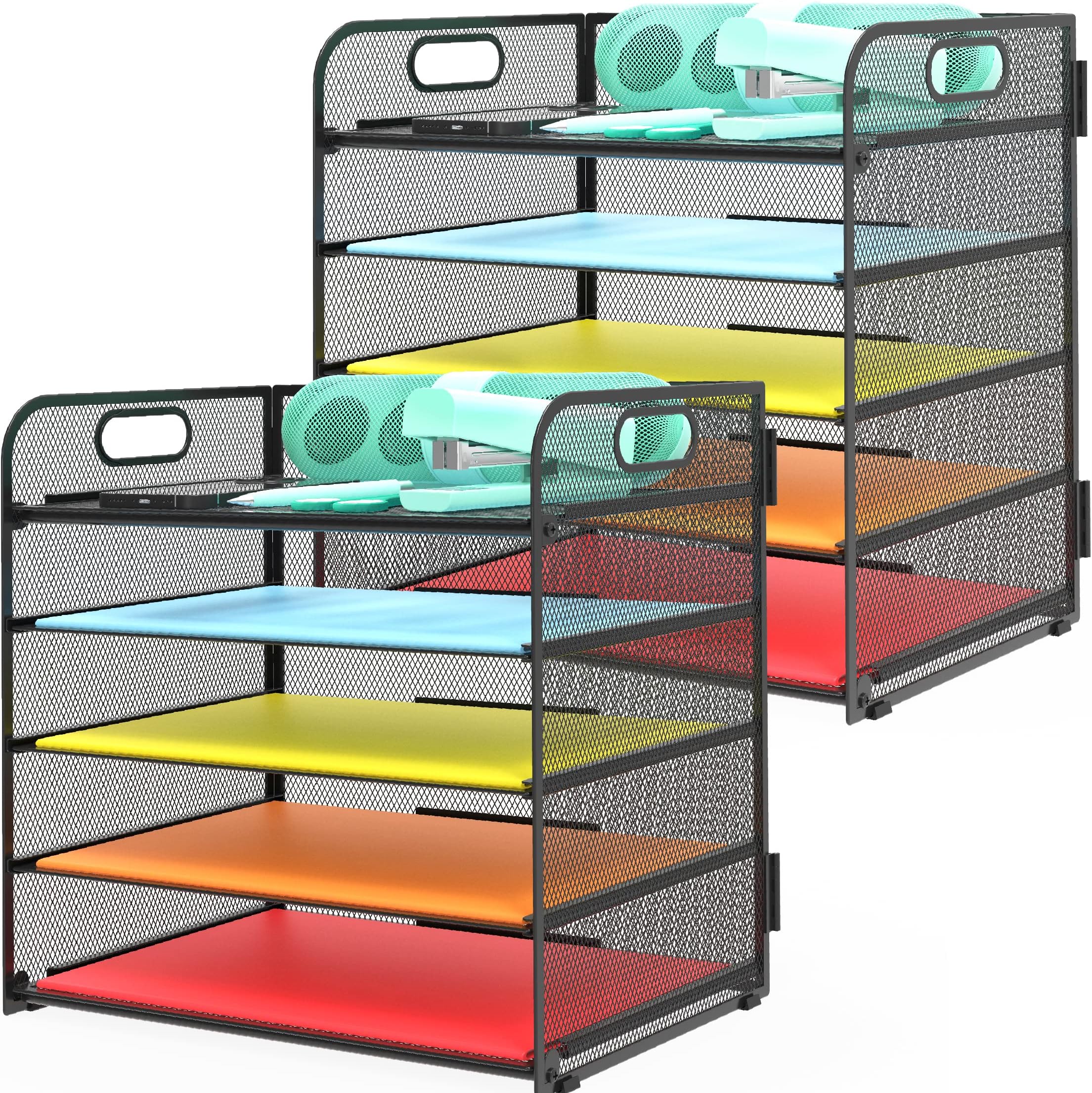 Amazon.com: Julyeen 6 Pack Stackable Office Paper Organizer Tray ...