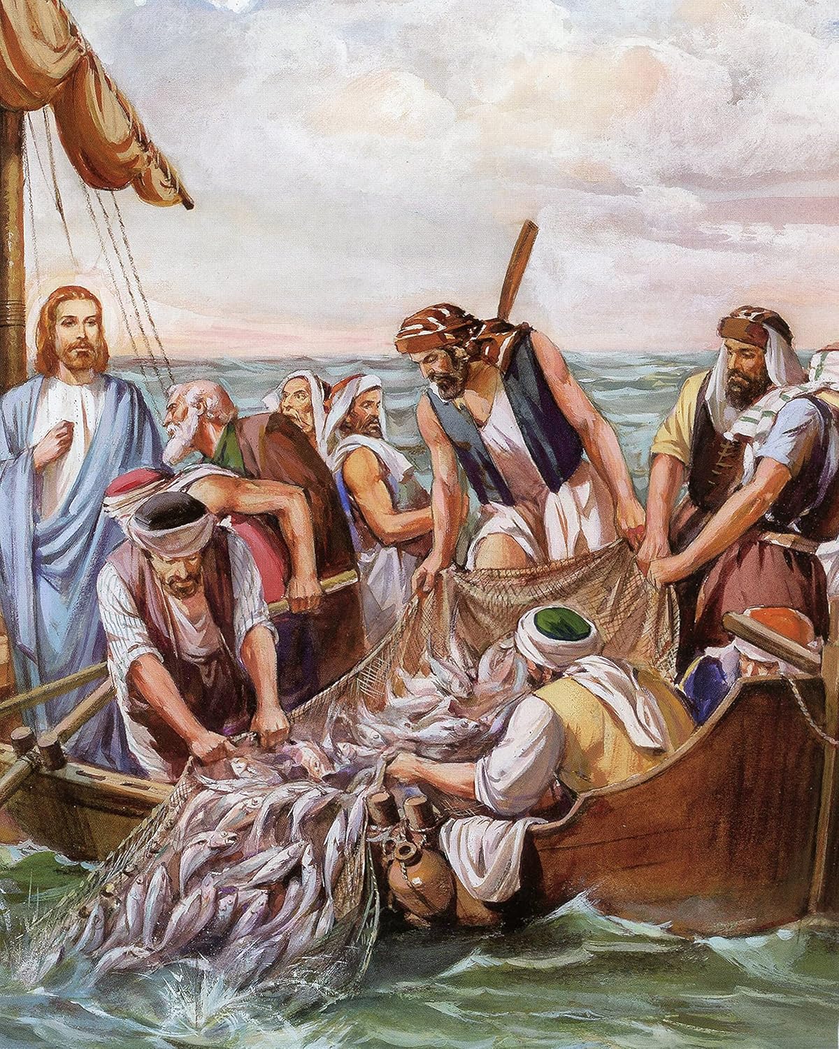 Amazon.com: Catholic print picture - APOSTLES FISHING P - 8" x 10 ...