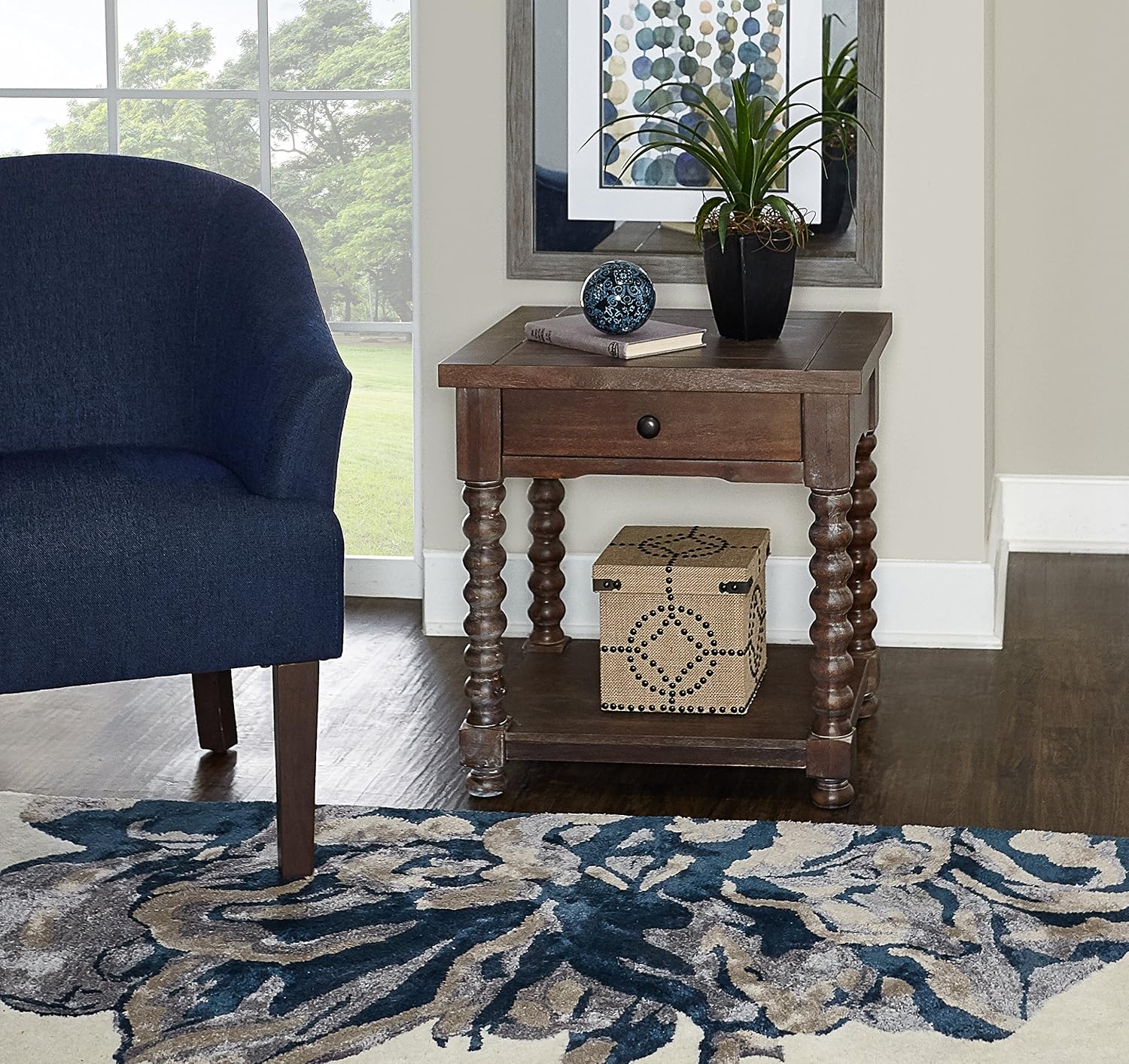 Amazon.com: Linon Home Décor Parker Spindle End Table, brown : Home ...