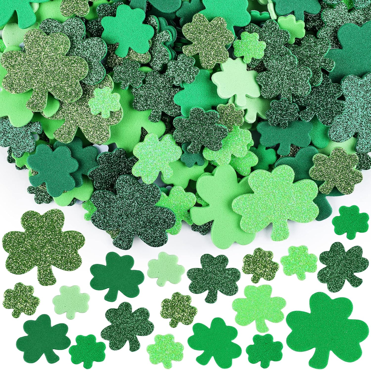 Amazon.com: Fovths 400 Pieces St. Patrick's Day Foam Stickers, Glitter ...