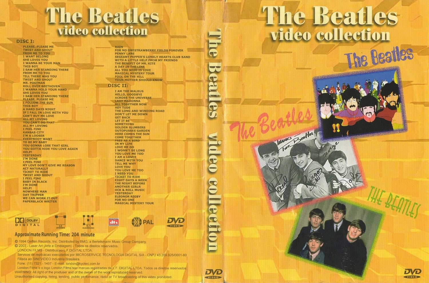 BEATLES VIDEO COLLECTION, 2 DVD SET, RARE, REGION FREE, PAL, NEW ...