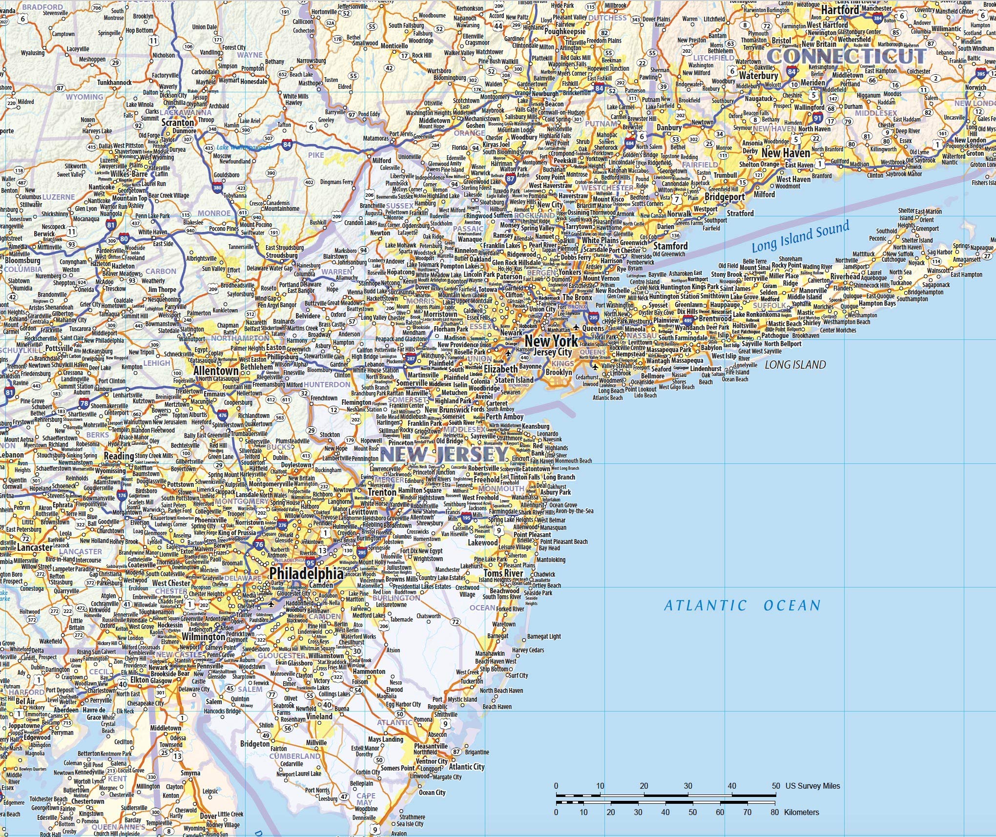 Driving Map Northeast Us