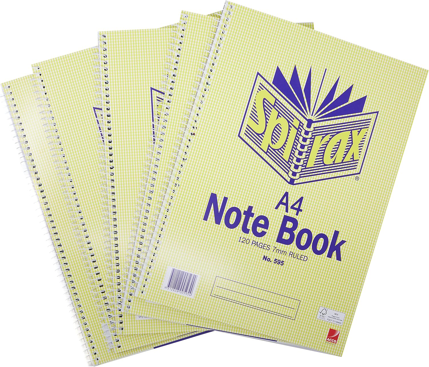 SPIRAX Notebook Side Opening 120 Page A4 Pack of 5, No. 595 : Amazon ...