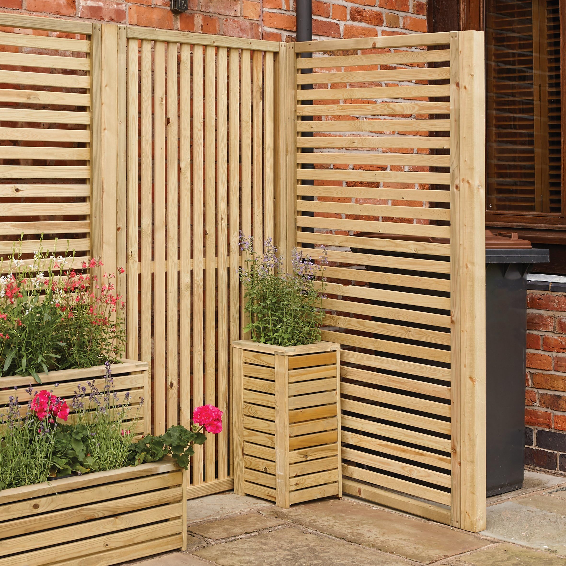 Forest Garden Forest Fence, 6 ft Double Slatted Panel, (Pack of 3 ...