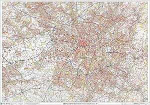 Manchester - M - Postcode Wall Map - 47" x 33.25" Laminated : Amazon.co ...