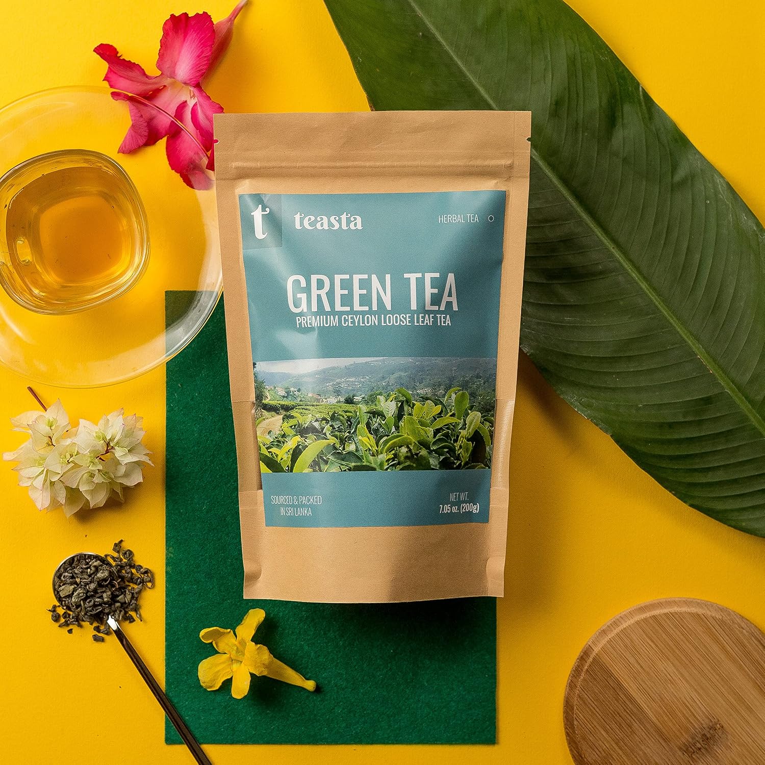 Yaara Tea Ceylon, Té verde de hojas sueltas, 7.05 oz 7.05 onzas de té ...