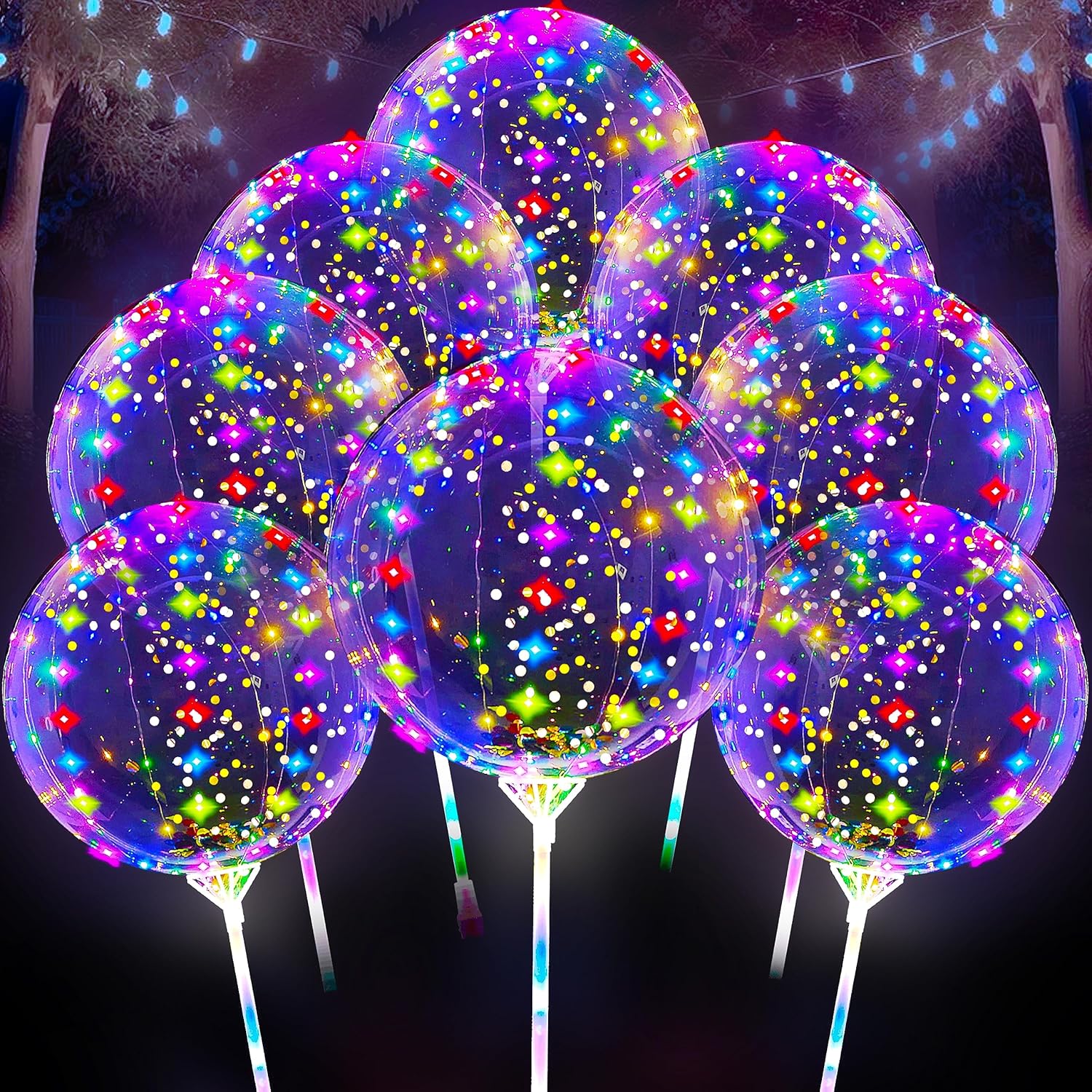 Amazon.com: BINL 8 LED BALLOONS light up Balloons for Party Decorations ...