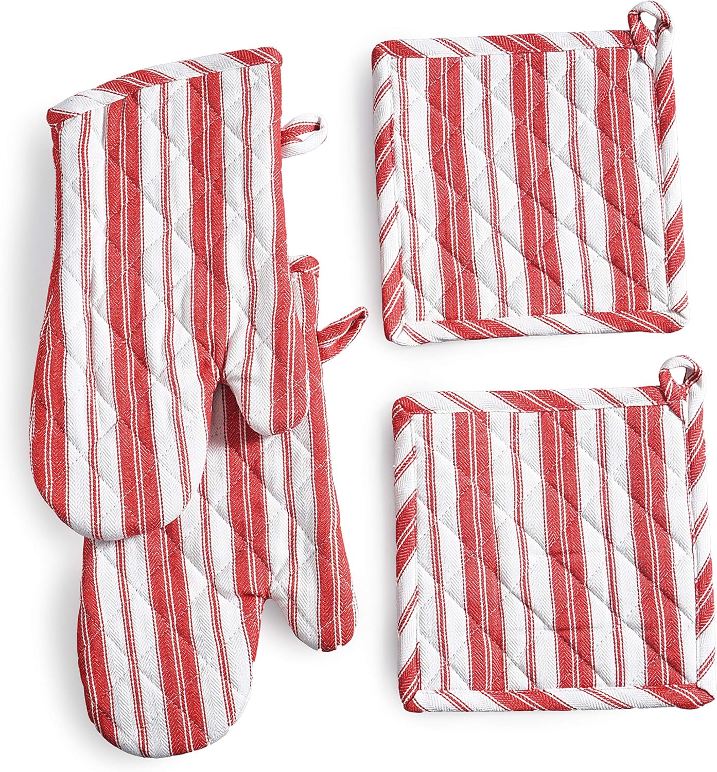 Amazon.com: Oven Mitts & Potholder Set - Durable Heat Resistant Gloves ...
