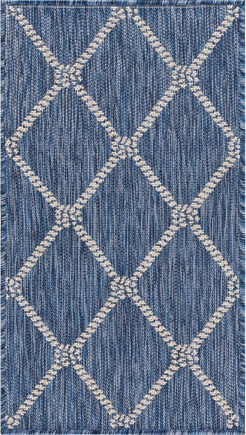 Amazon.com: Lr Home Nautical Knot Indoor/Outdoor Accent Rug, Blue/White ...