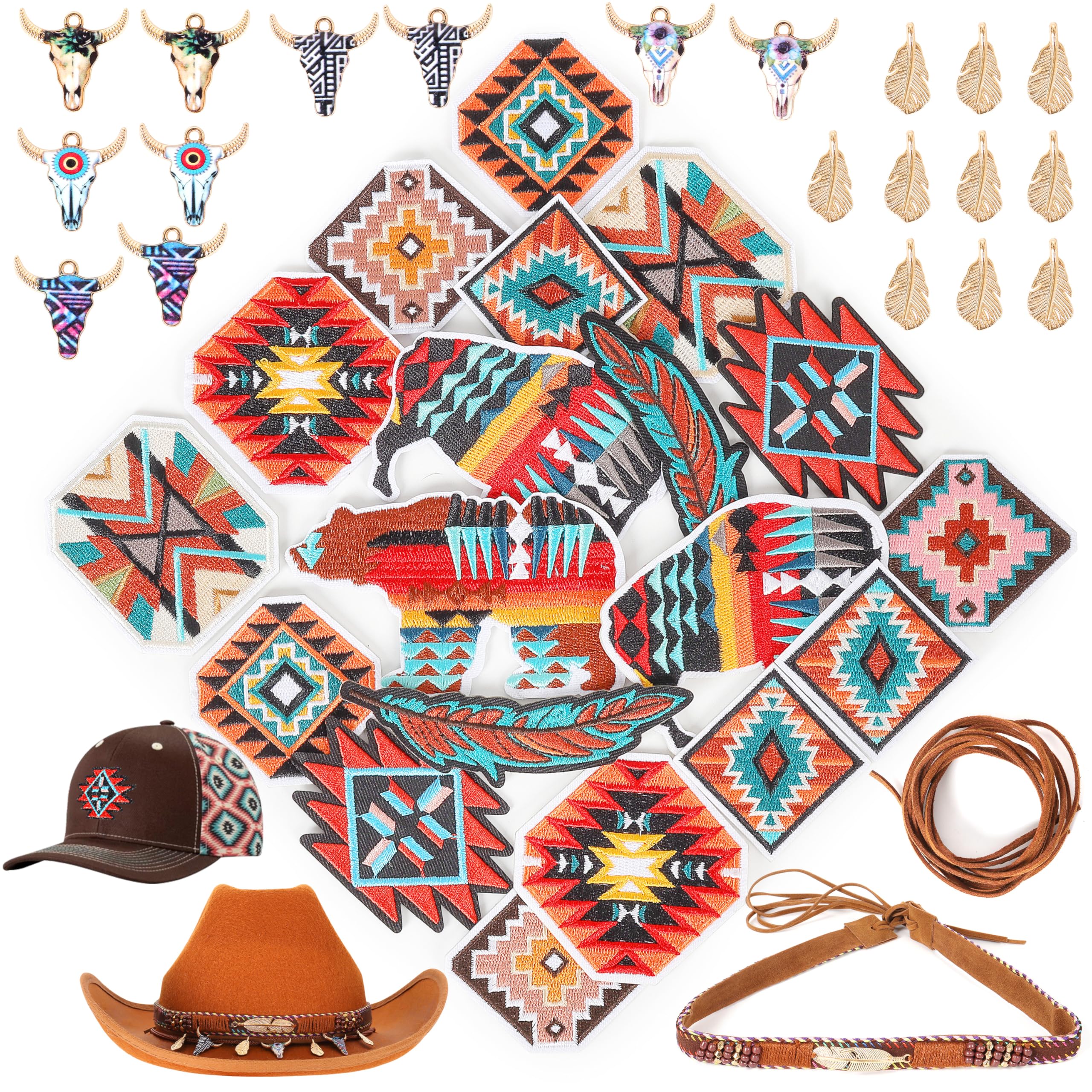 Amazon.com: Southwestern Iron On Embroidered Clothing Patches: Meneng ...