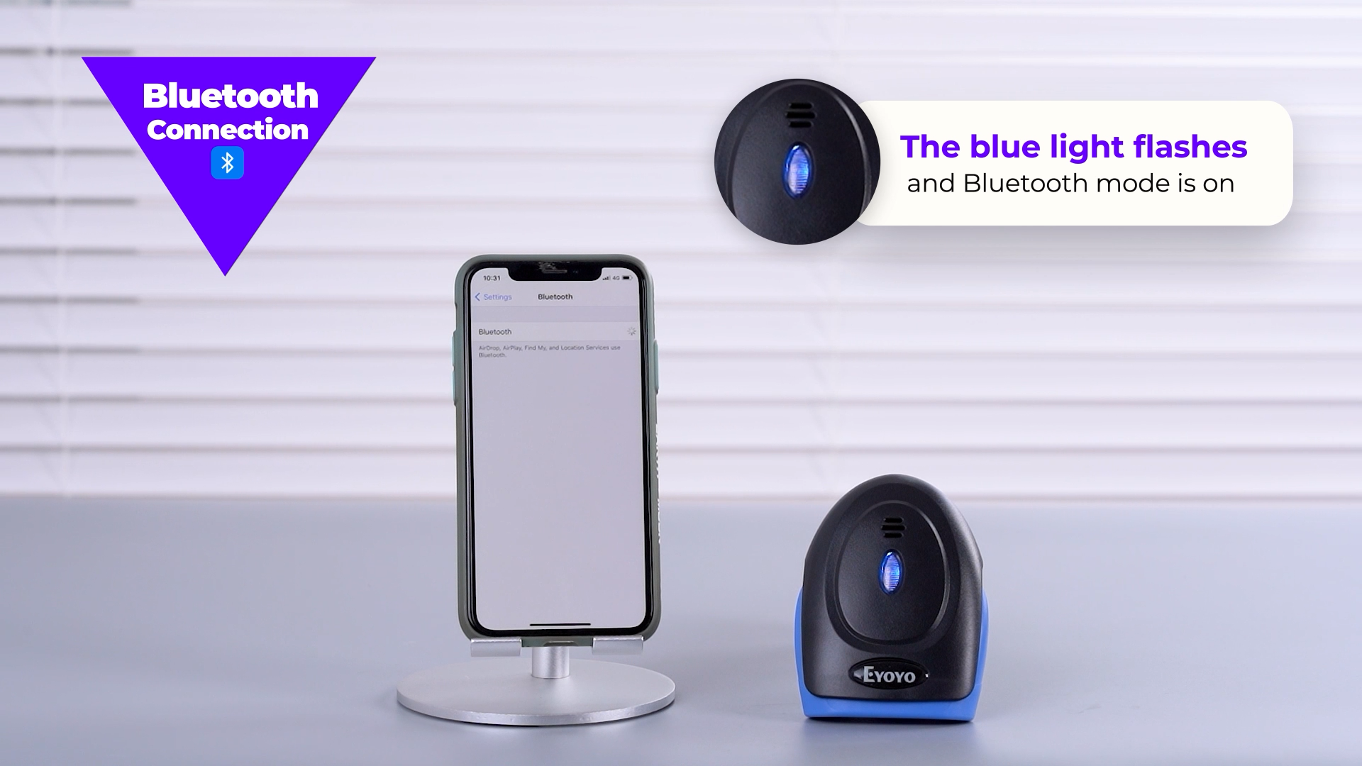 Watch EYOYO Wireless Barcode Scanner Blue EY-034 on Amazon Live